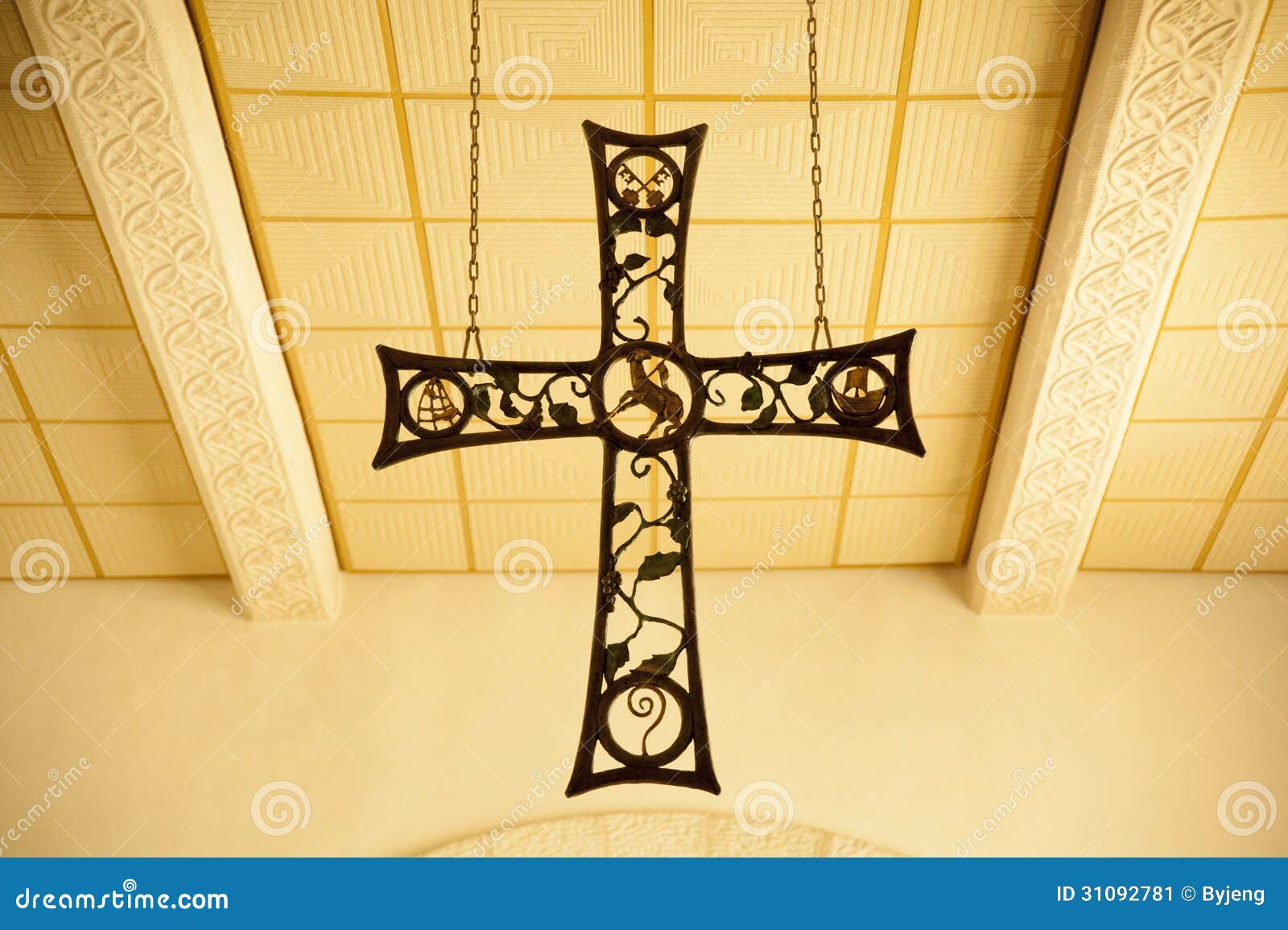 Hanging cross stock image. Image of space, rough, christian - 31092781