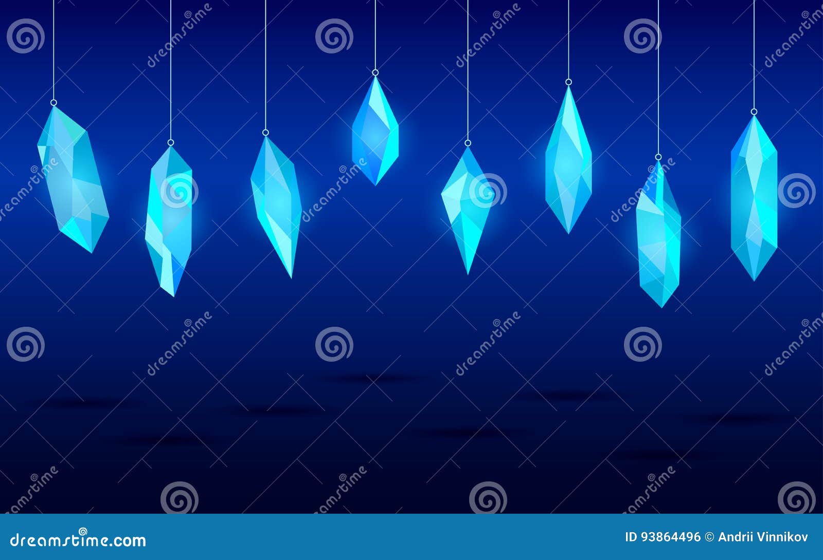 Hanging Crystals. Minerals, Design Elements Stock Vector - Illustration ...