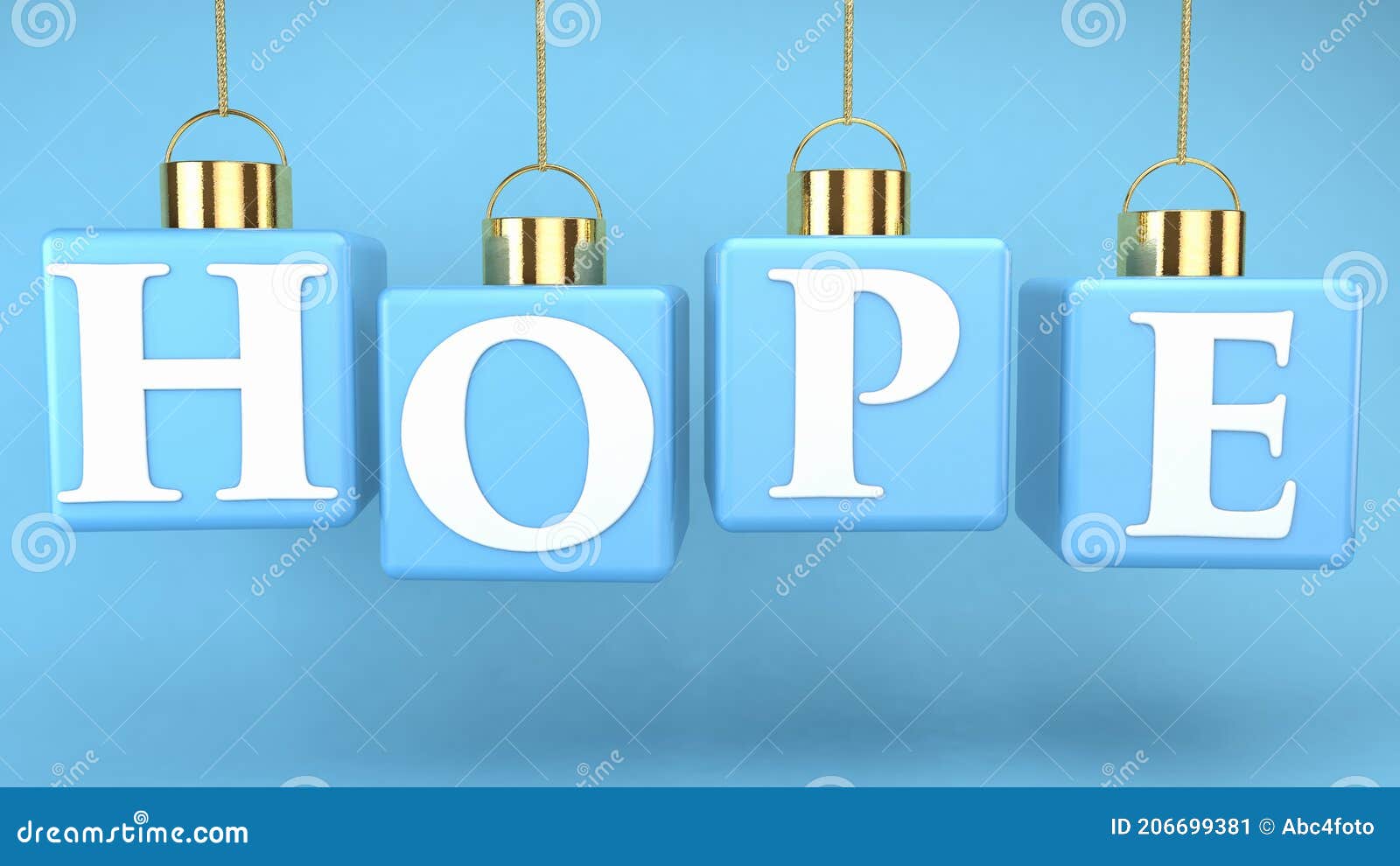 Hanging Cubes with Hope Concept Stock Illustration - Illustration of ...