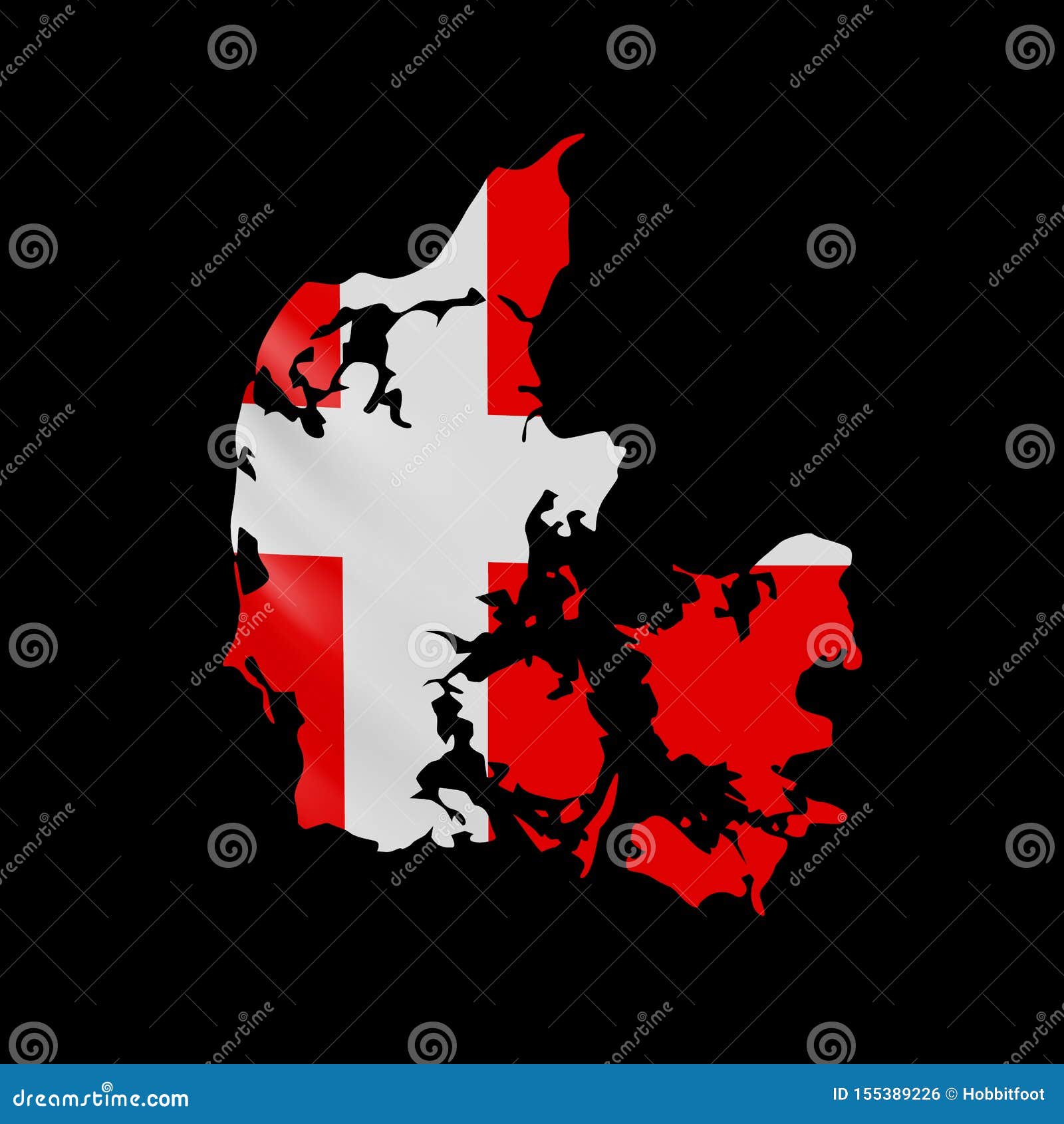 Hanging Denmark Flag In Form Of Map. Kingdom Of Denmark. National Flag ...