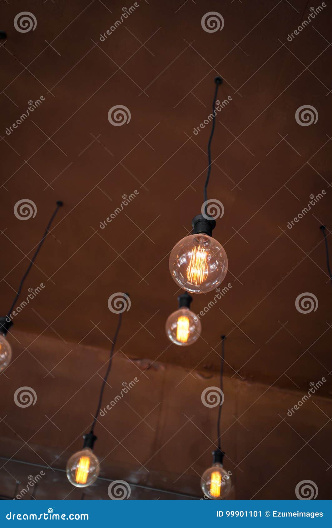 Hanging Edison Lightbulbs stock image. Image of bright - 99901101