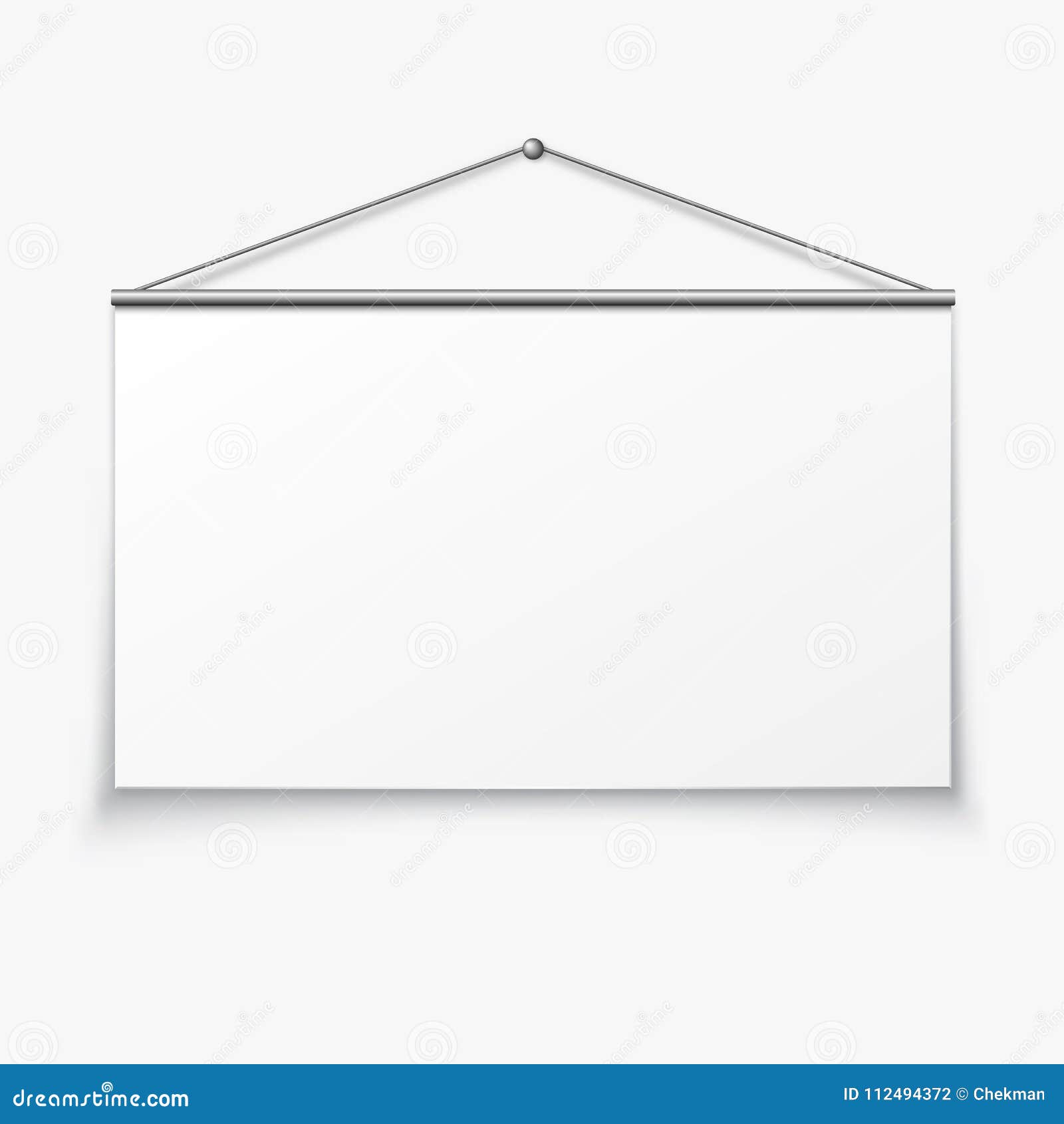 Hanging Empty Billboard or Banner. Vector Illustration Stock ...