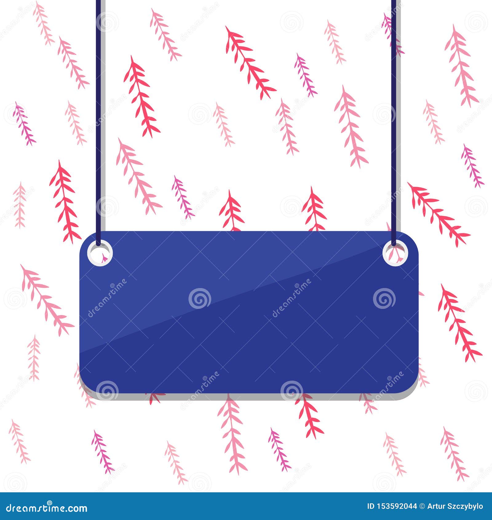 Hanging Empty Rectangle Shaped Sign on Colorful Background. Board ...