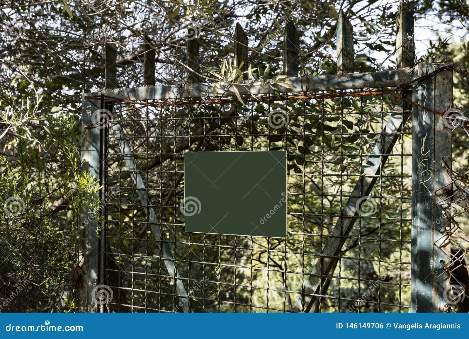 Hanging Empty Sign on a Metallic Door Stock Photo - Image of message ...