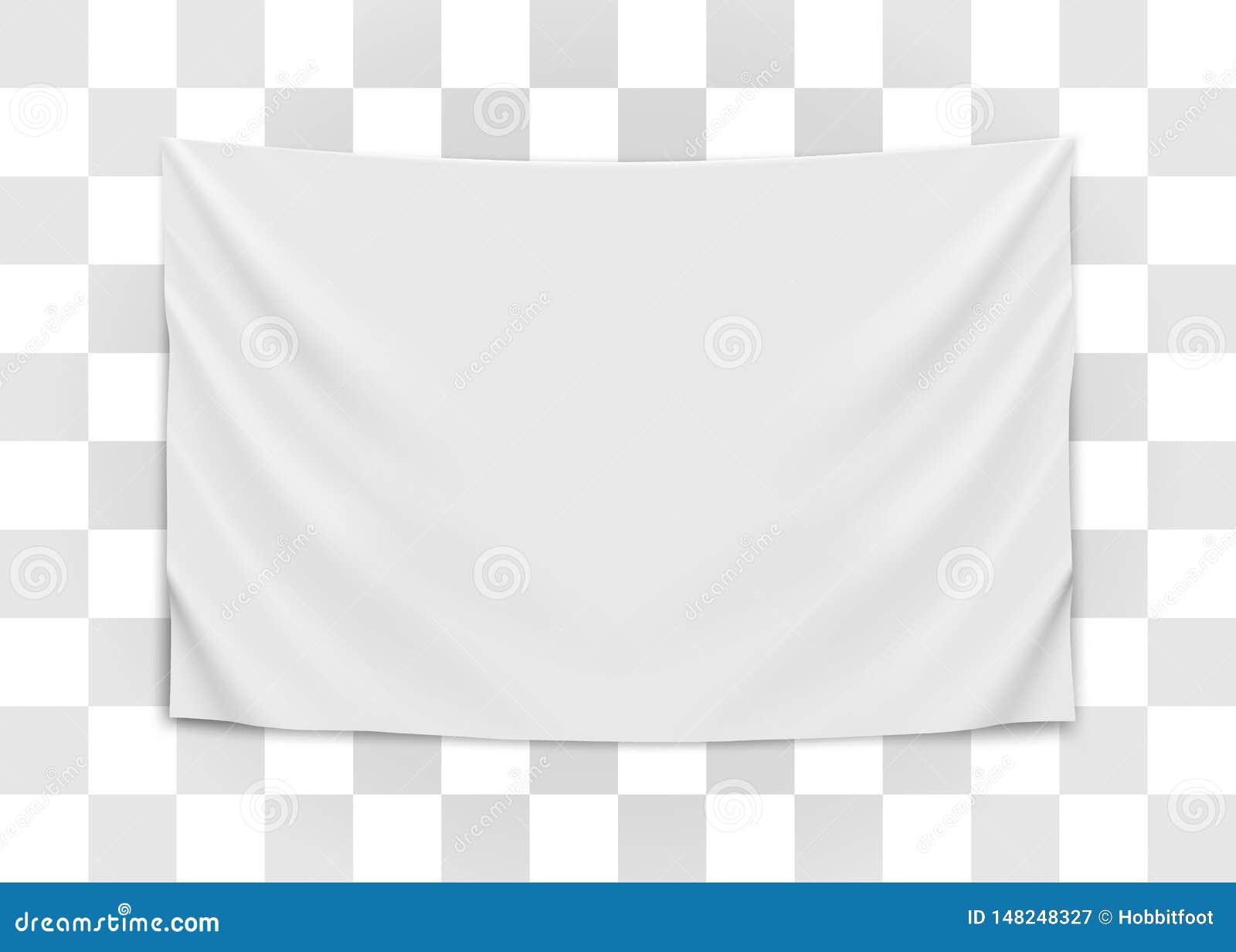 Hanging Empty White Flag. Blank Flag Concept Stock Vector ...