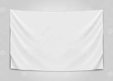 Hanging Empty White Flag. Blank Flag Concept Stock Vector ...