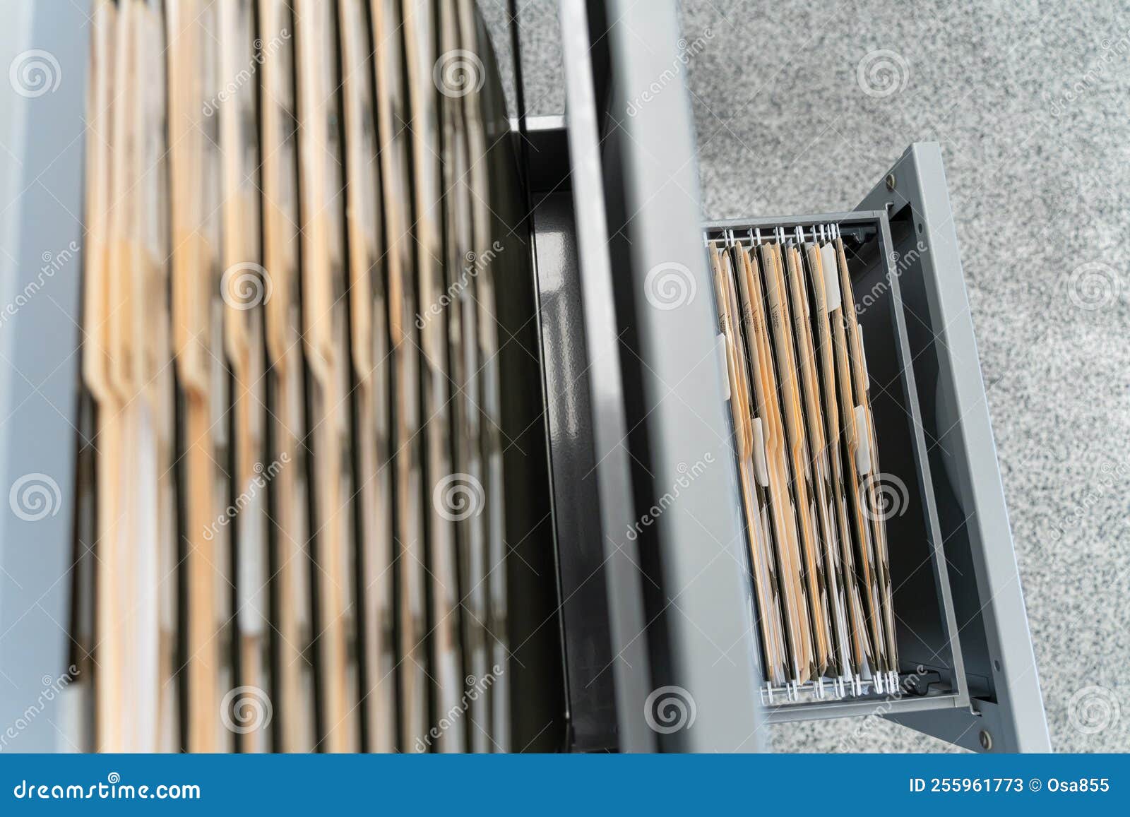 Hanging Files in Filling Cabinet with Documents Stock Image - Image of ...