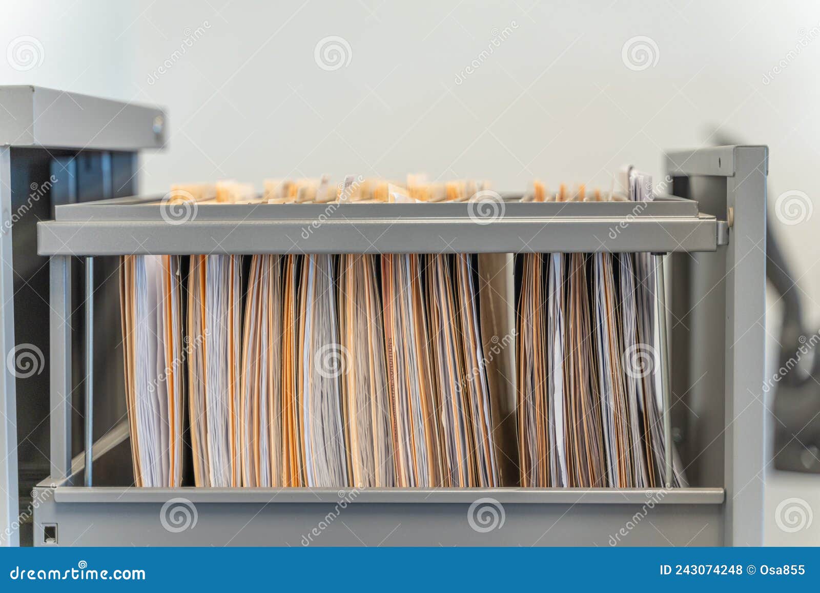 Hanging Files in Filling Cabinet in an Office at Work Stock Photo ...