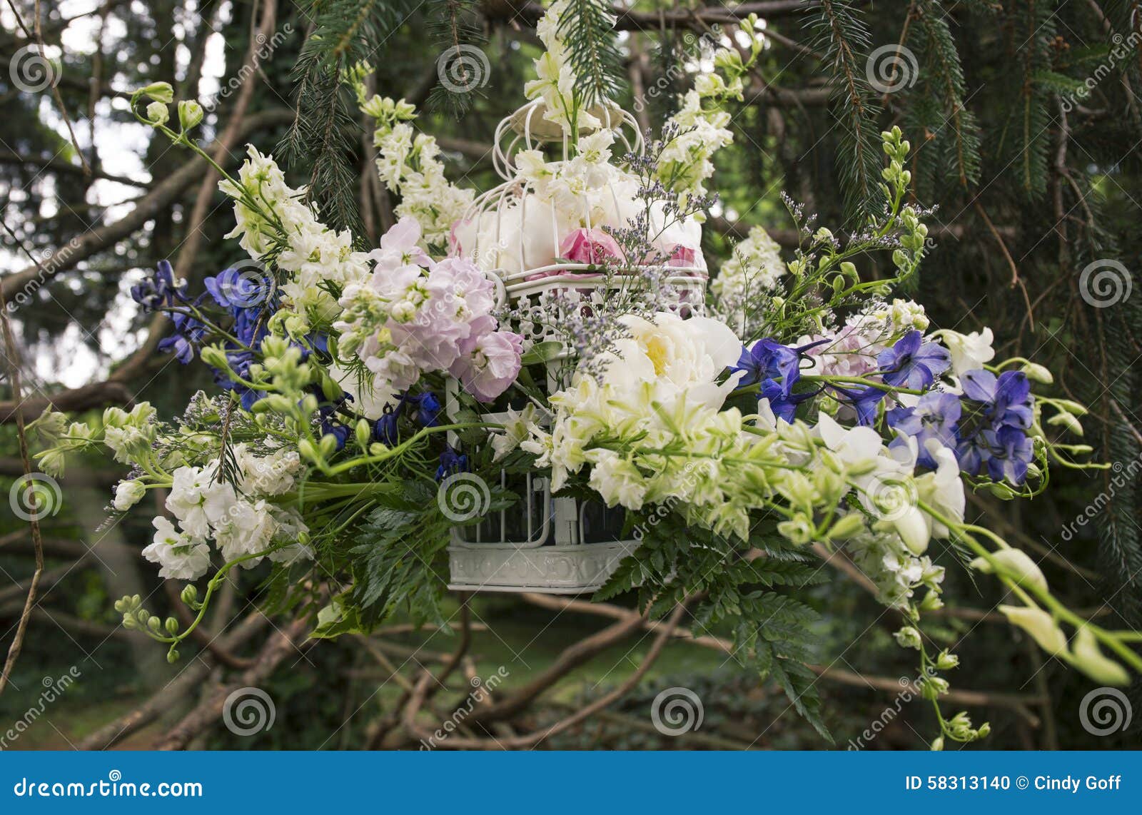Hanging flower arrangement stock photo. Image of decoration - 58313140