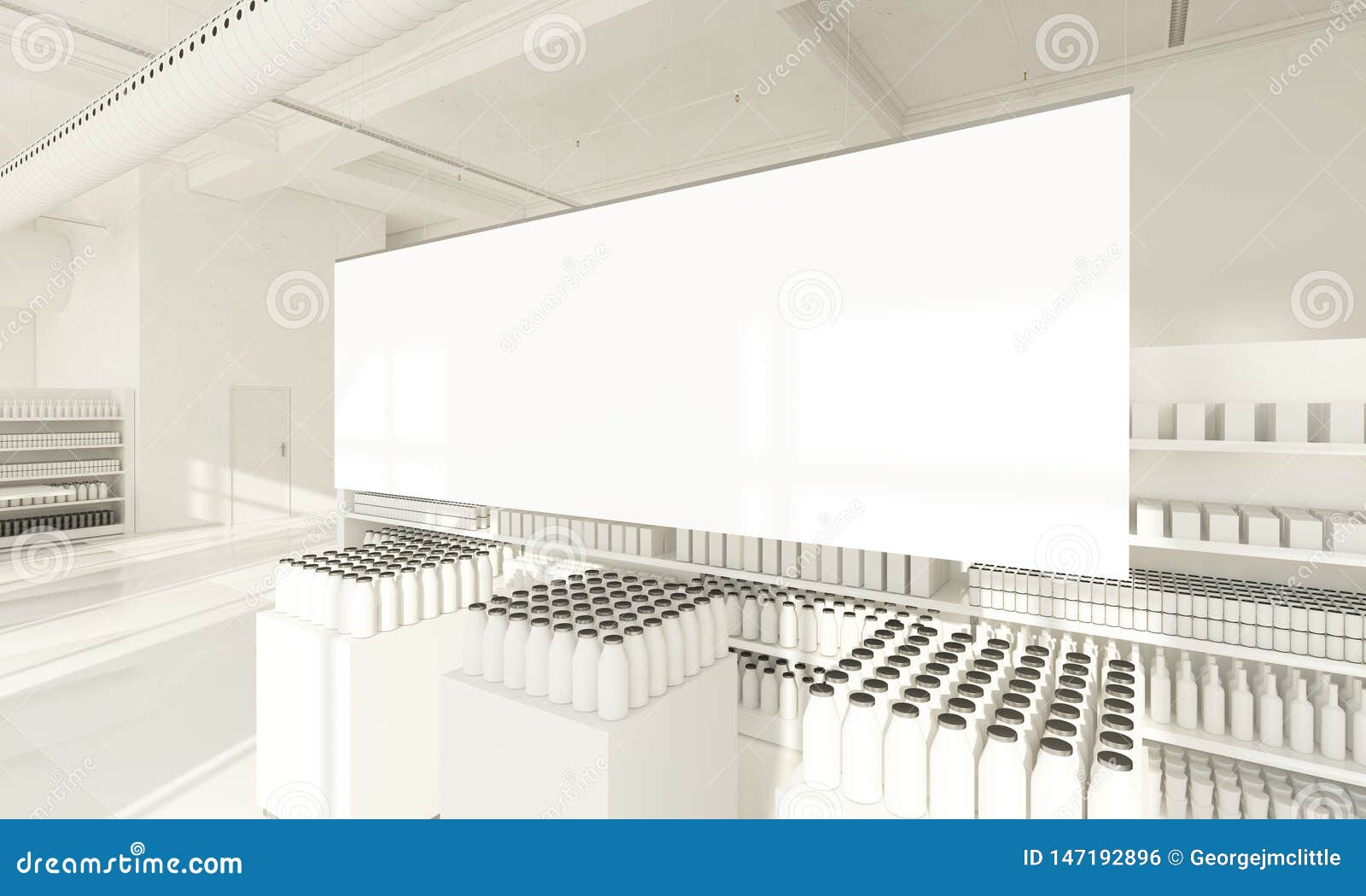 Hanging Frame Poster on Supermarket Stock Illustration - Illustration ...