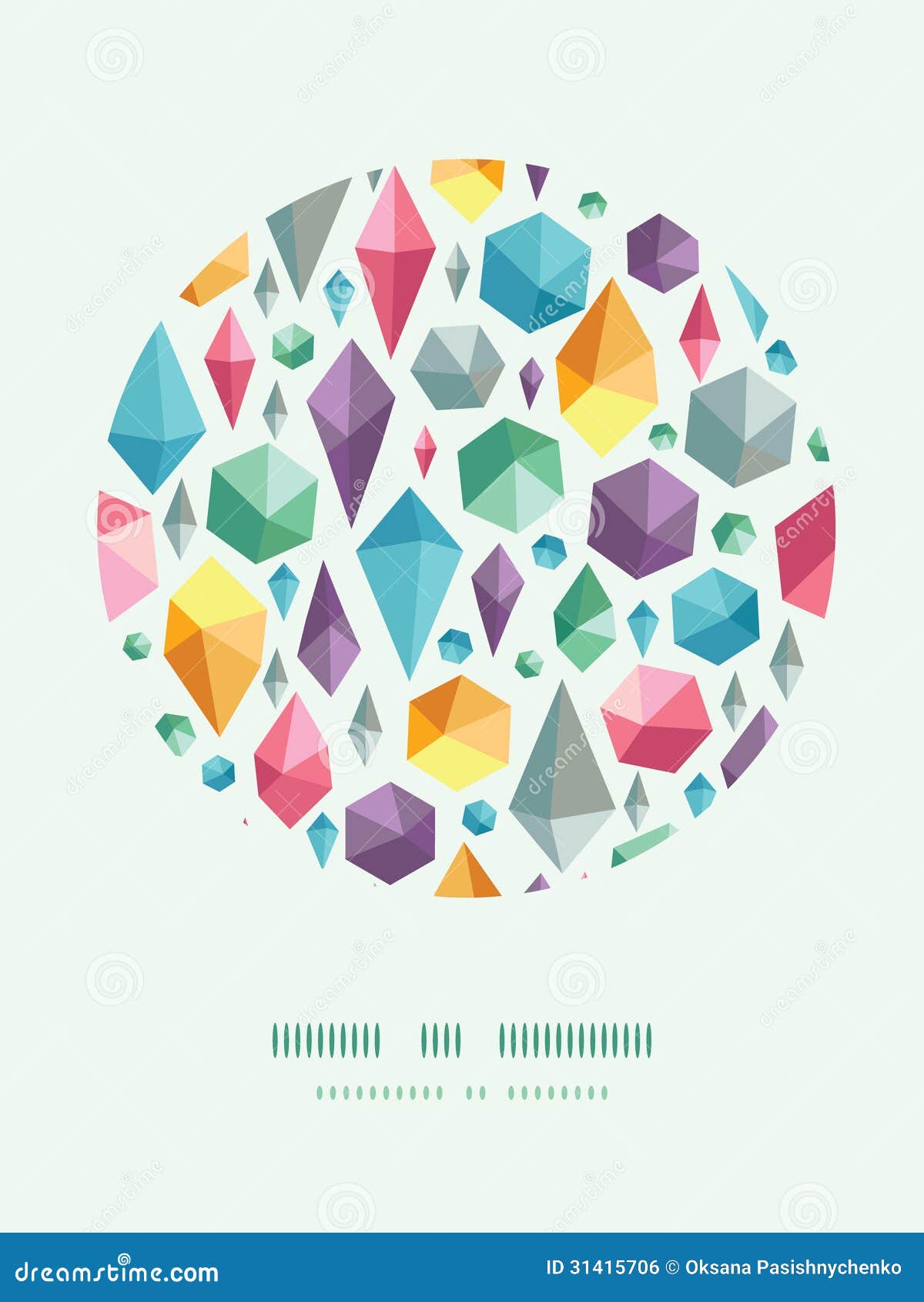 Hanging Geometric Shapes Circle Decor Pattern Stock Vector ...
