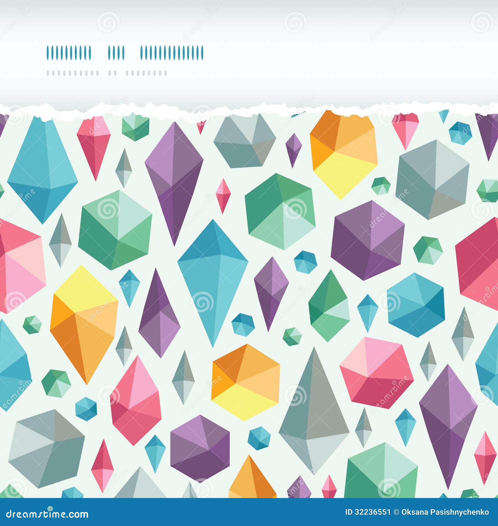 Hanging Geometric Shapes Horizontal Torn Seamless Stock Vector ...