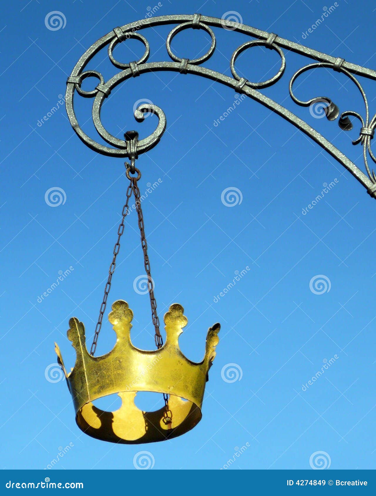 Hanging golden crown stock image. Image of iron, hanging - 4274849