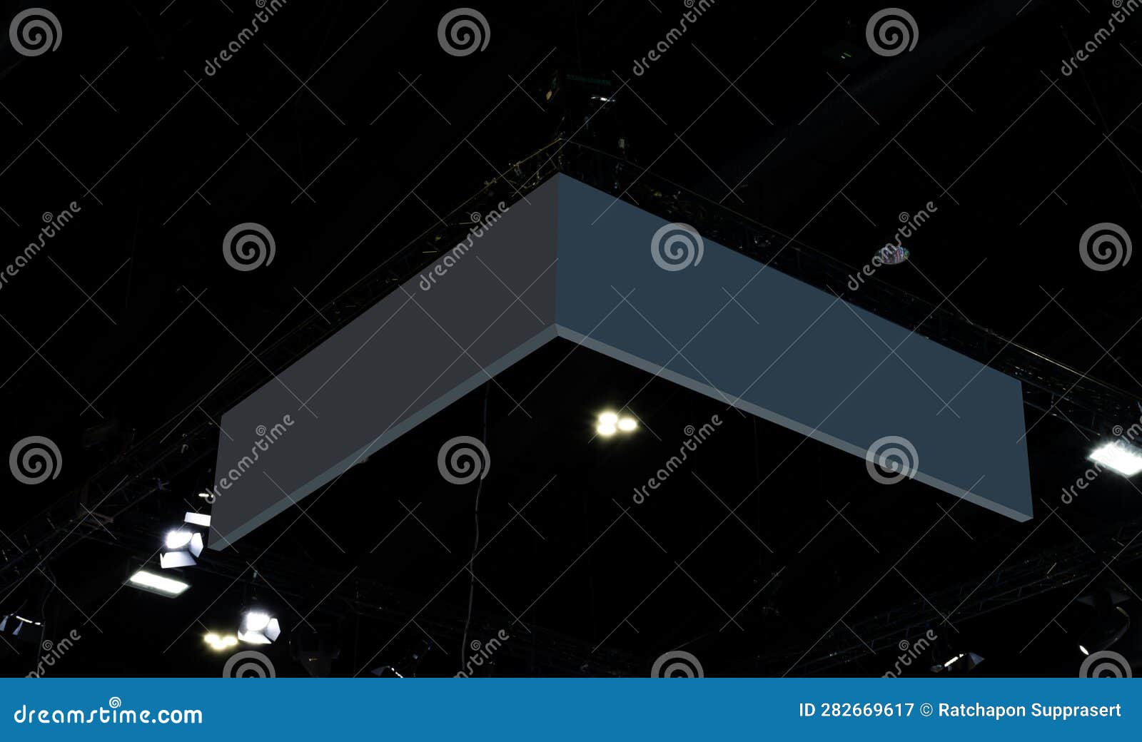 Hanging Gray Indoor Billboard Stock Image - Image of advertisement ...