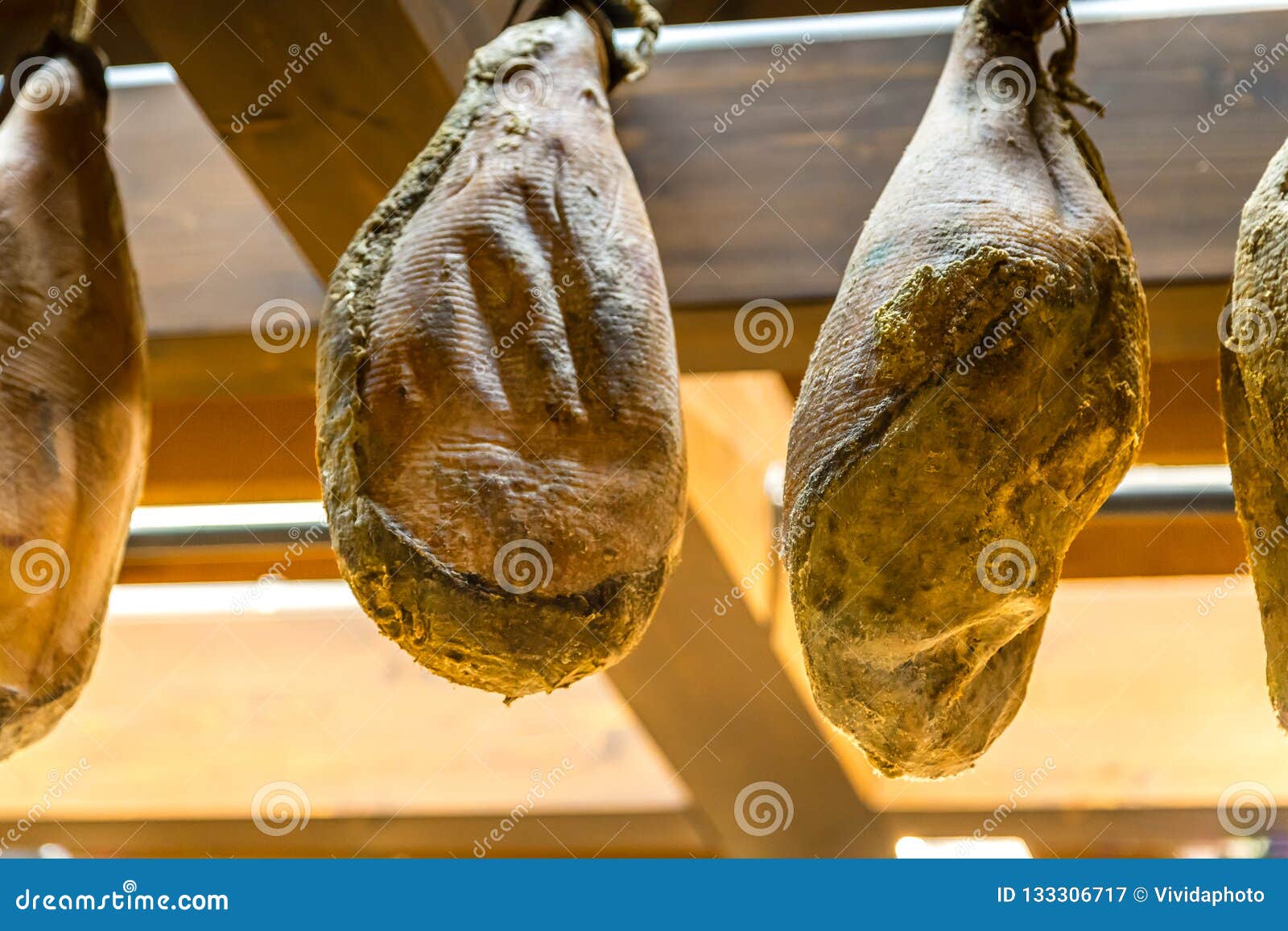 Hanging hams stock image. Image of parma, ceiling, hams - 133306717
