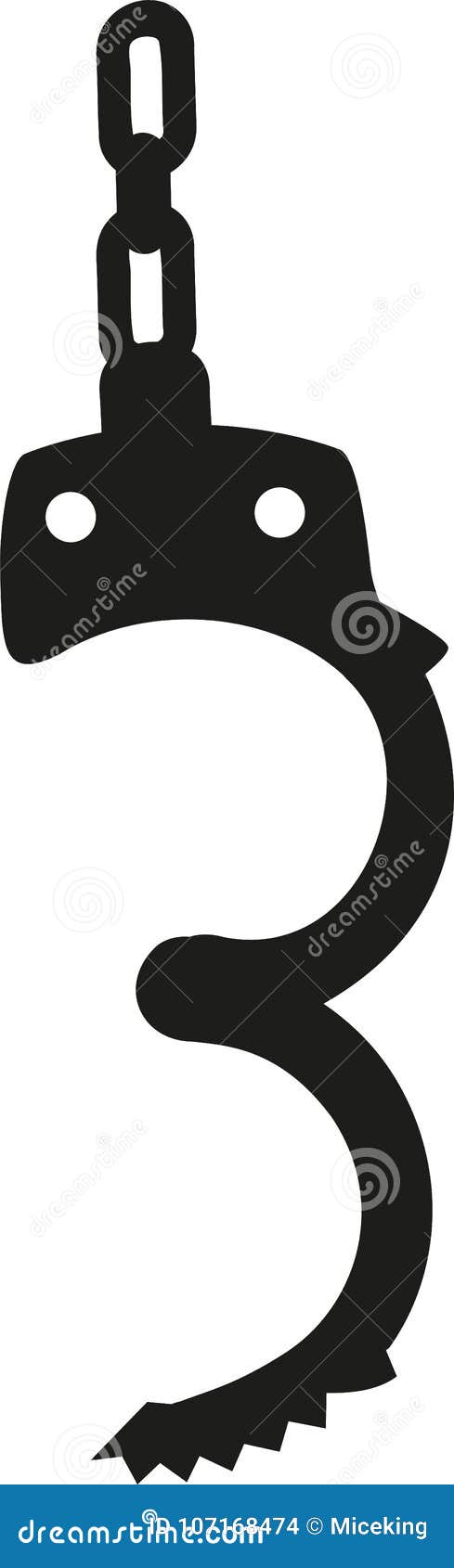 Hanging hand cuffs stock vector. Illustration of arrest - 107168474