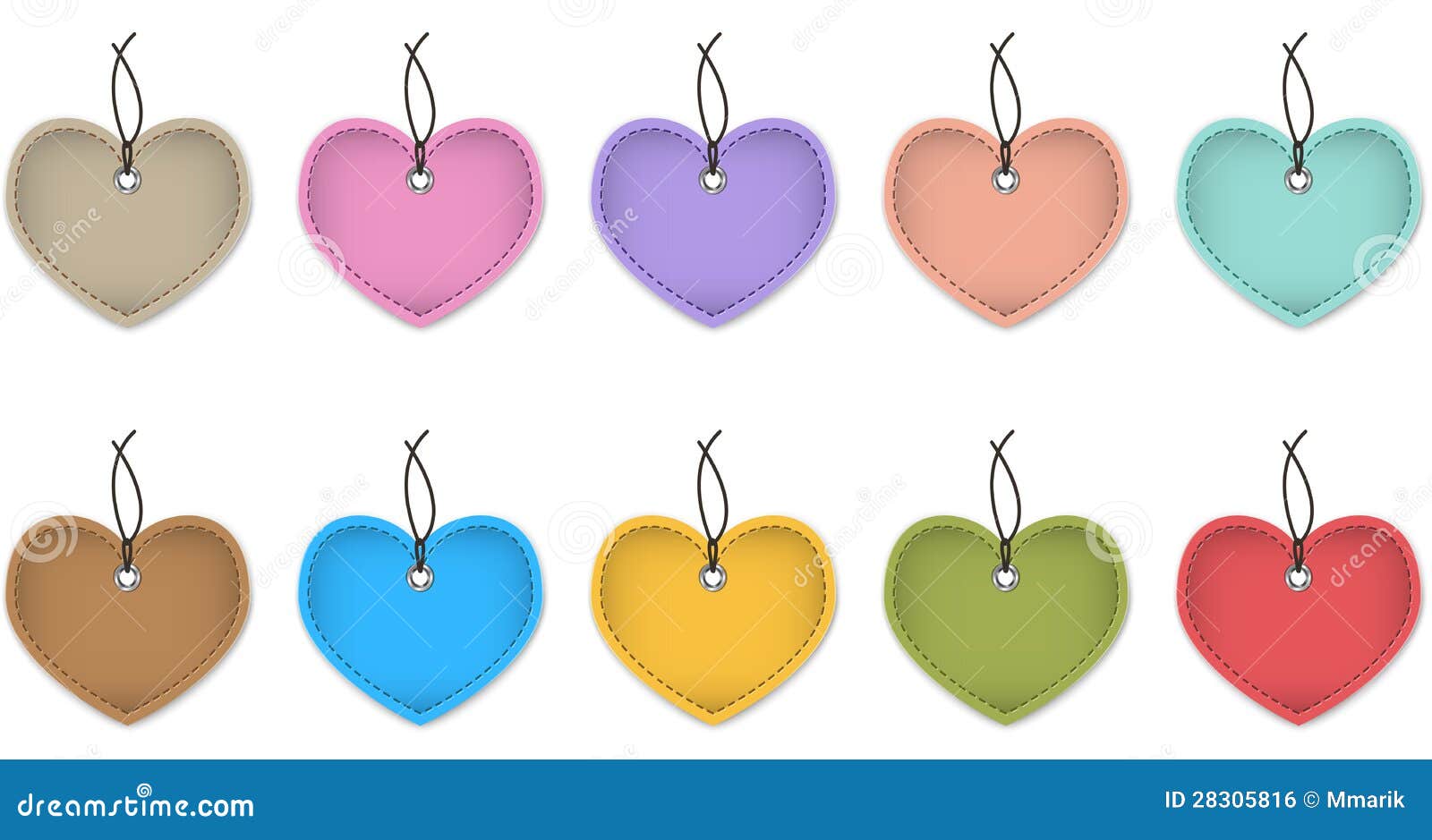 Hanging heart labels stock vector. Illustration of present - 28305816