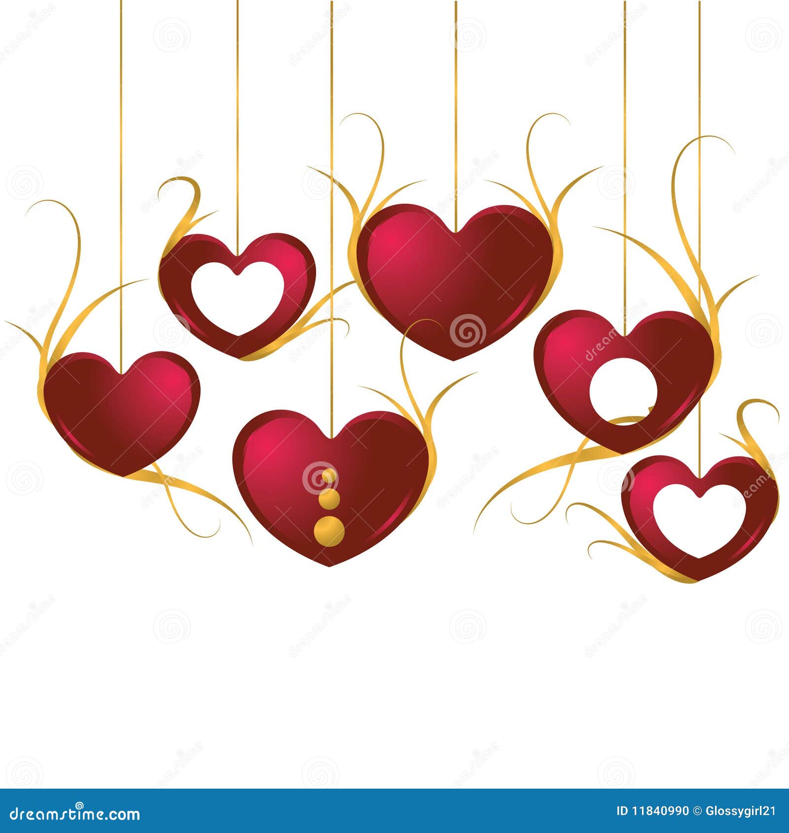 Hanging hearts background stock vector. Illustration of party - 11840990