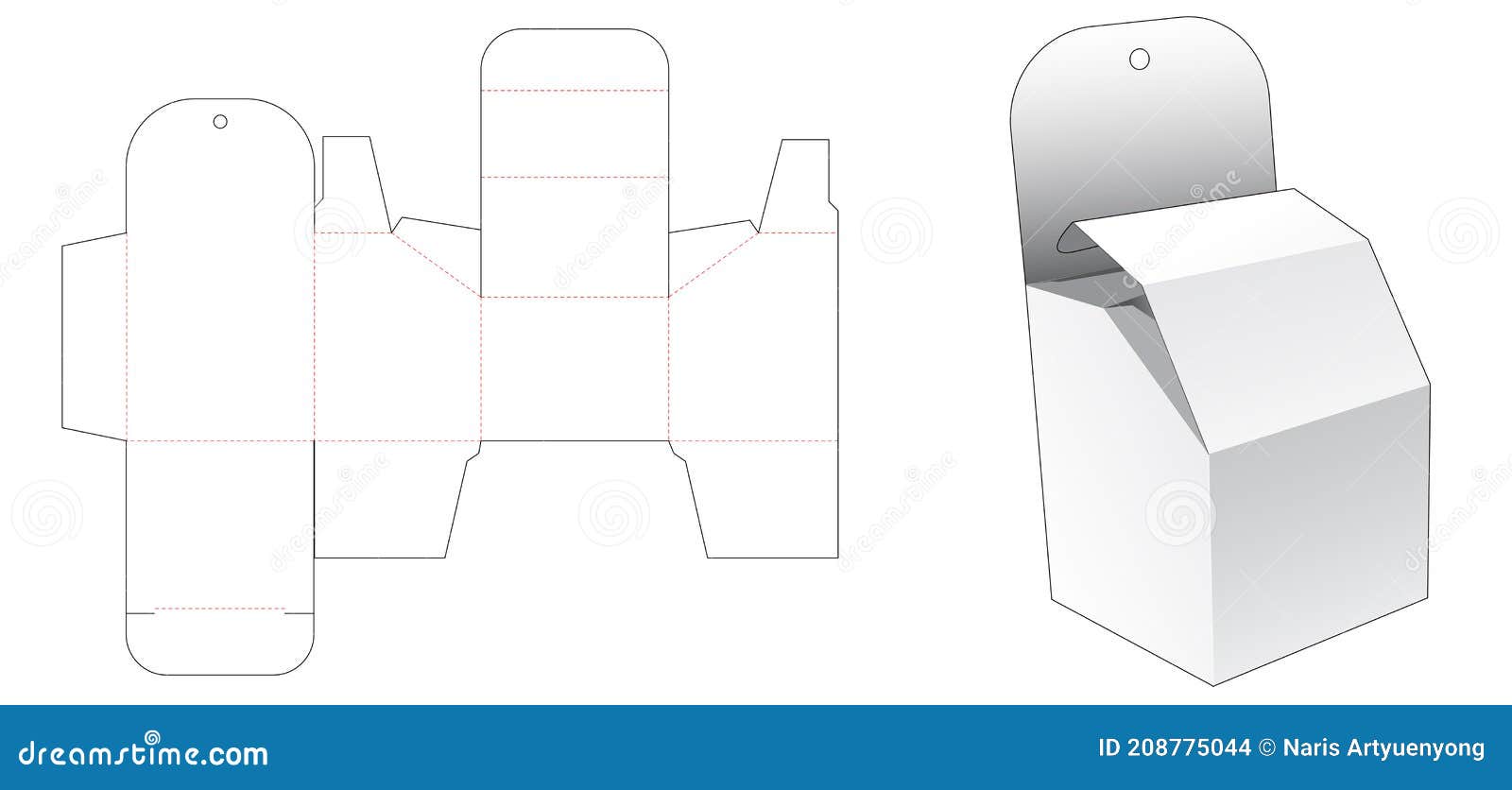 Hanging Hole Chamfered Packaging Box Die Cut Template Stock Vector ...