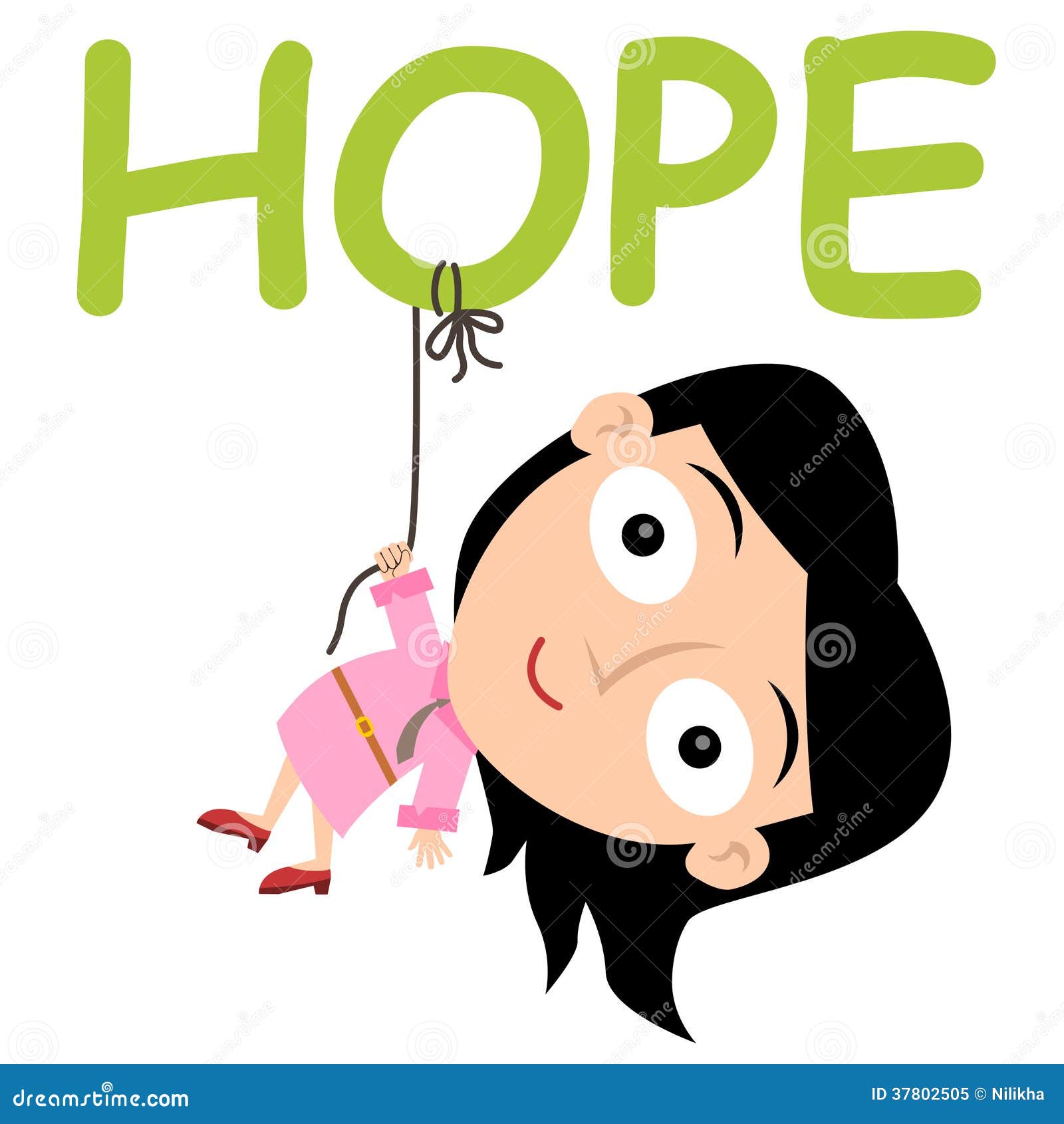 Hanging on hope stock illustration. Illustration of female - 37802505