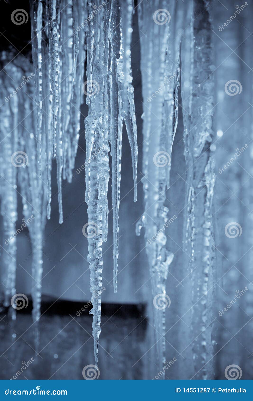 Hanging Icicles in Selenium II. Stock Image - Image of cold, icicles ...