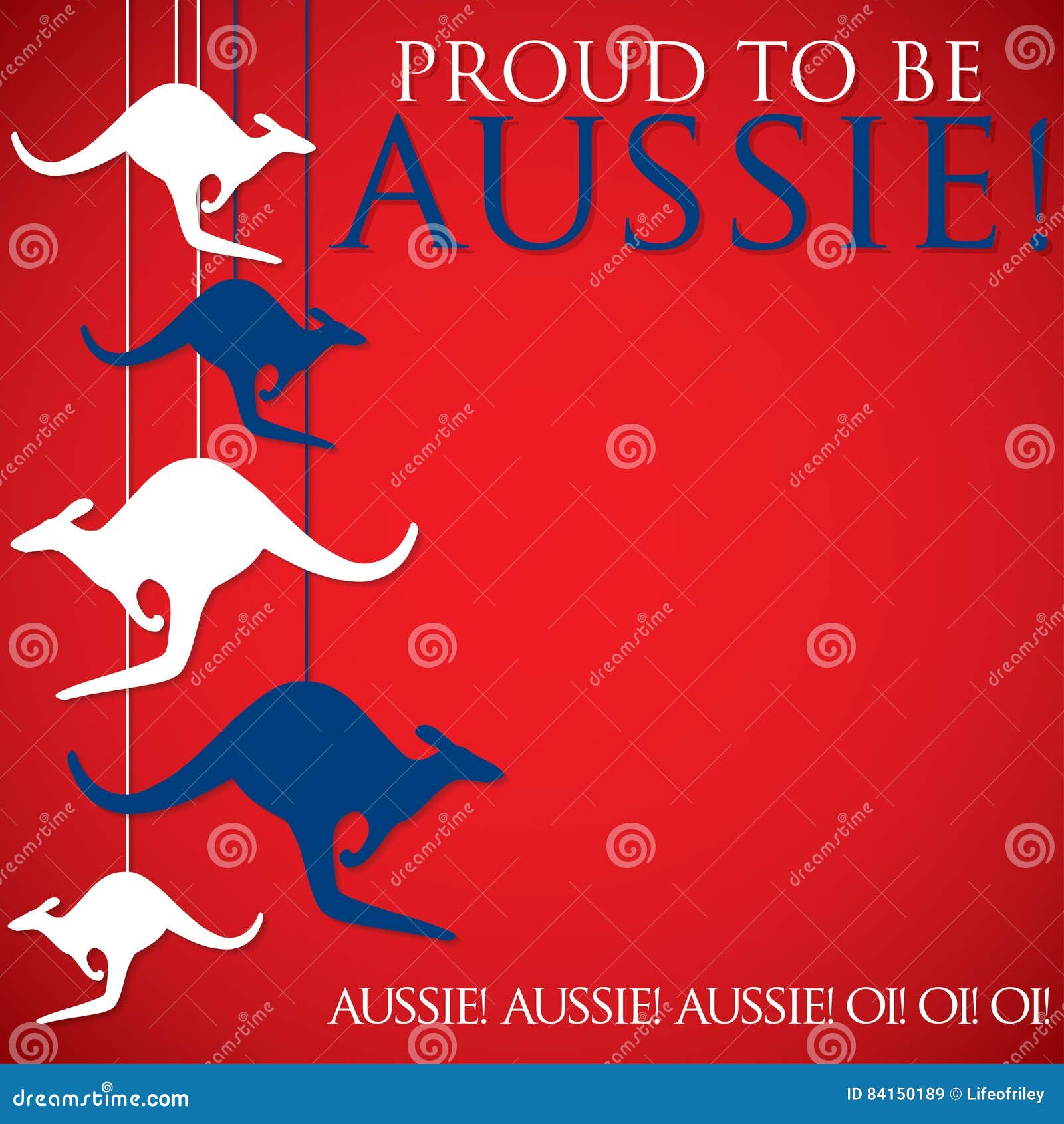 Hanging Kangaroo Australia Day Card Stock Illustration - Illustration ...