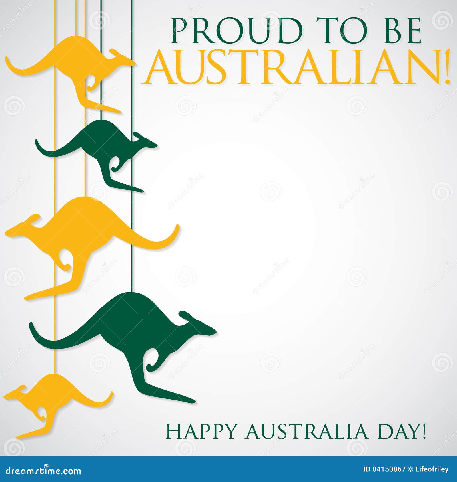 Hanging Kangaroo Australia Day Card Stock Illustration - Illustration ...
