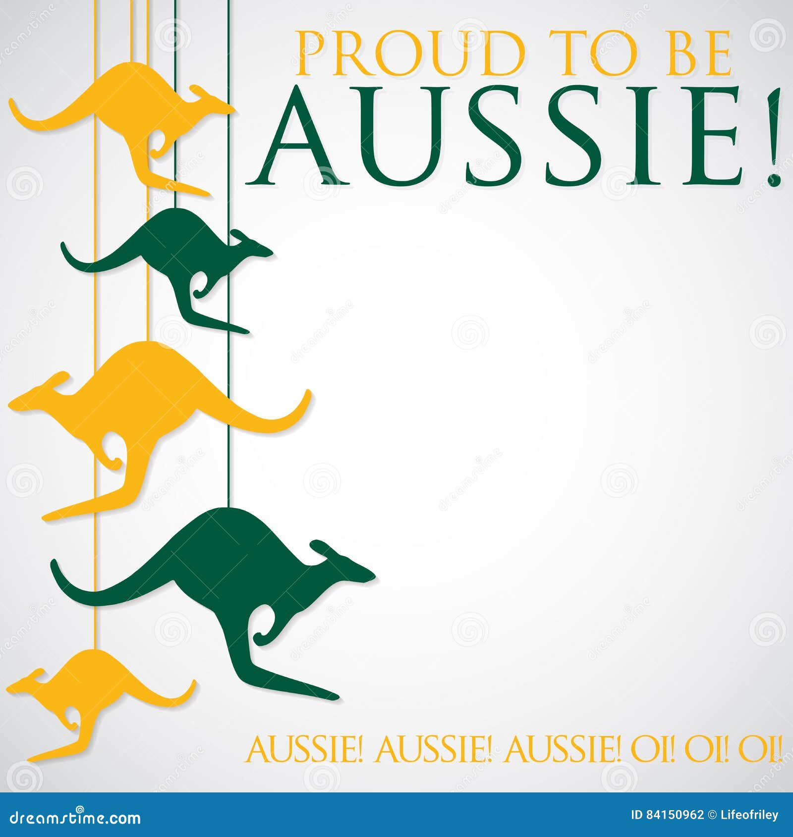 Hanging Kangaroo Australia Day Card Stock Illustration - Illustration ...