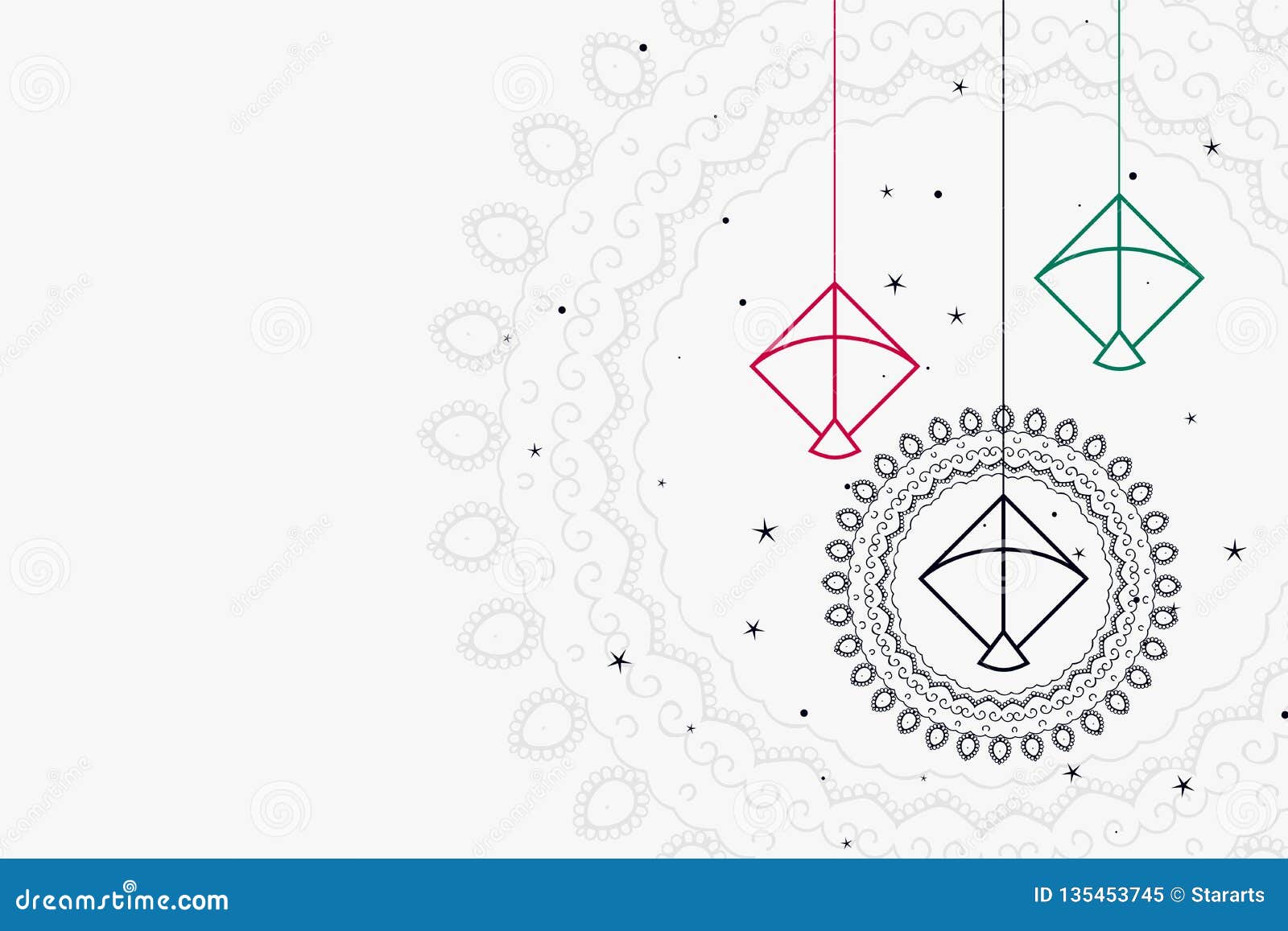 Hanging Kites Stock Illustrations – 45 Hanging Kites Stock ...