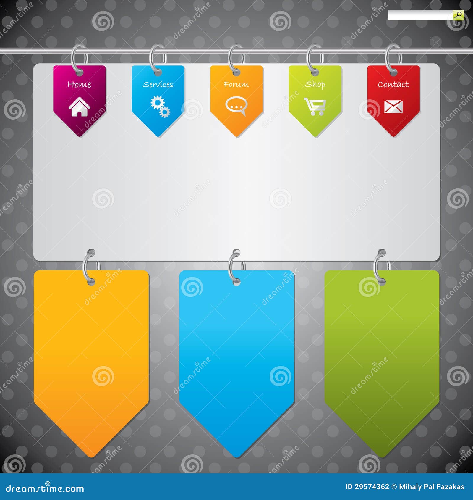 Hanging Labels Web Template Design Stock Vector - Illustration of ...