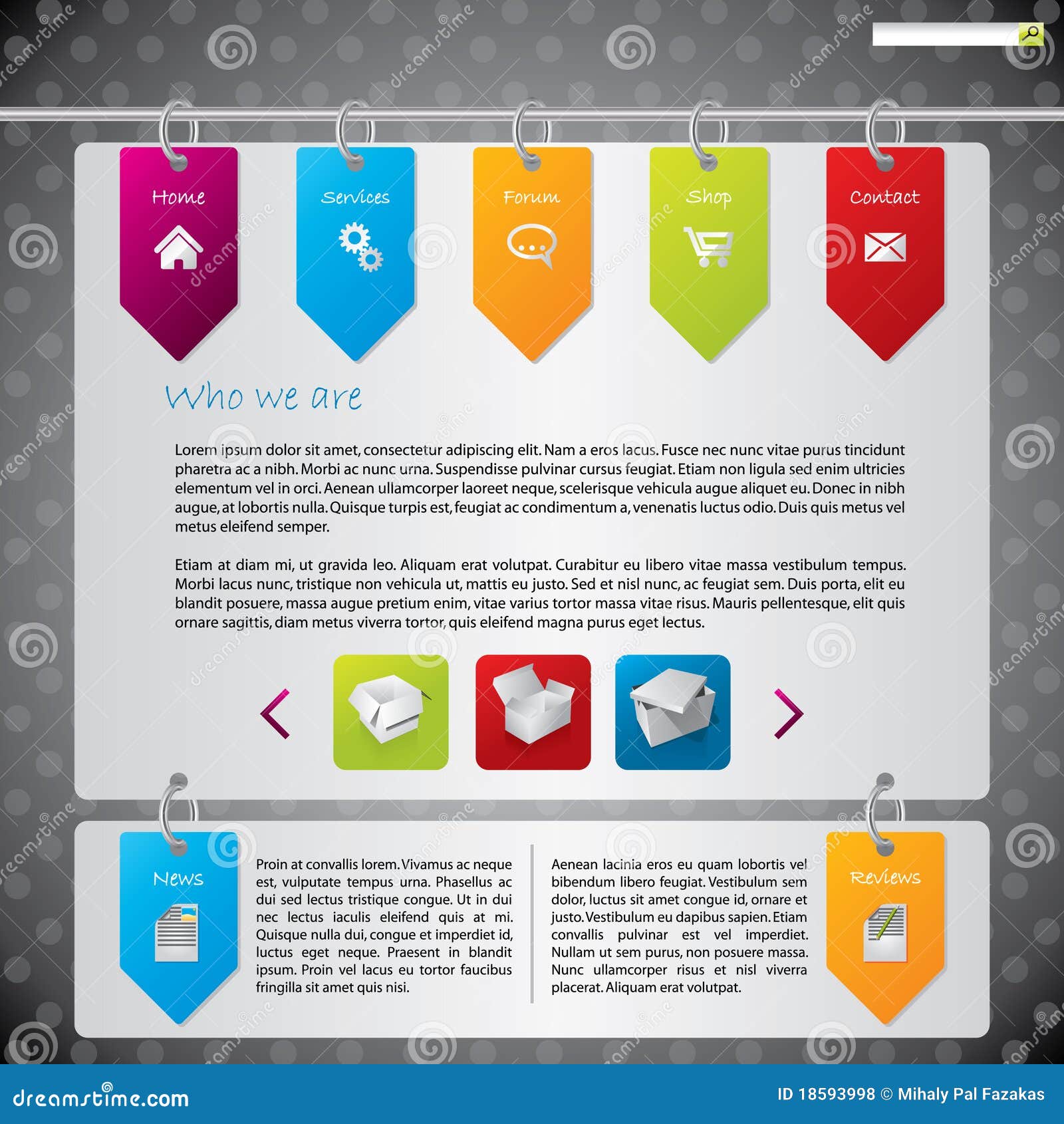 Hanging Labels Website Design Stock Vector - Illustration of idea ...