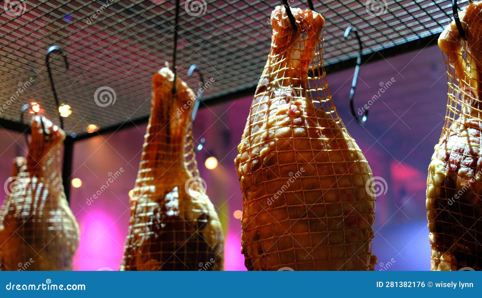 Hanging Lamb Meat that is Being Smoked. Stock Photo - Image of cooking ...