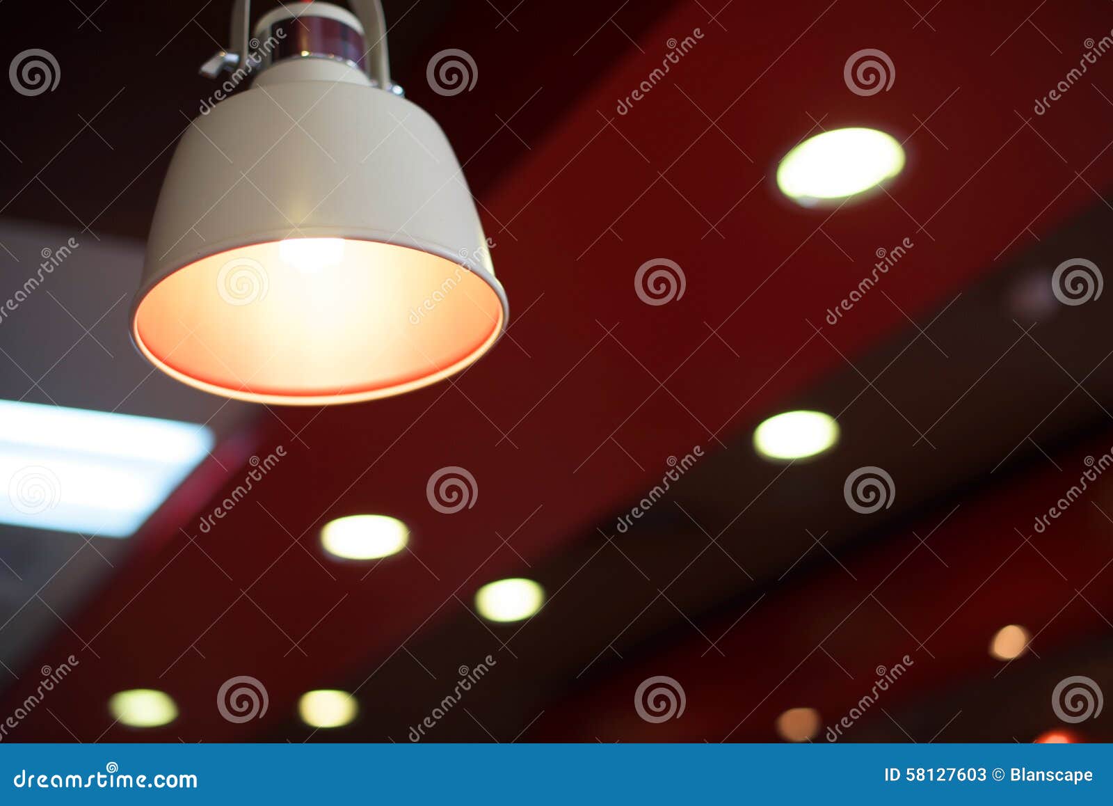 Hanging Lamp Interior in Restaurant Stock Image - Image of chandelier ...