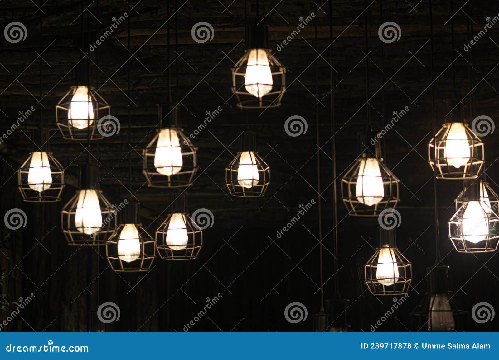 Hanging Lamps All Over the Frame Stock Photo - Image of lamps, symmetry ...