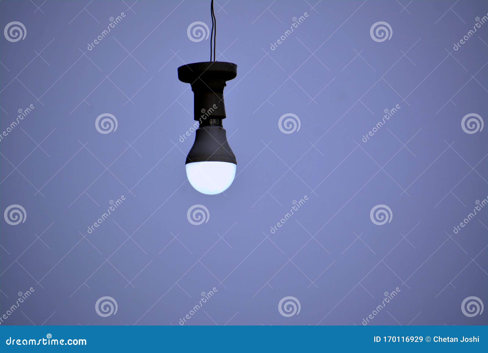 HANGING LED BULB with WIRE stock image. Image of hanging - 170116929