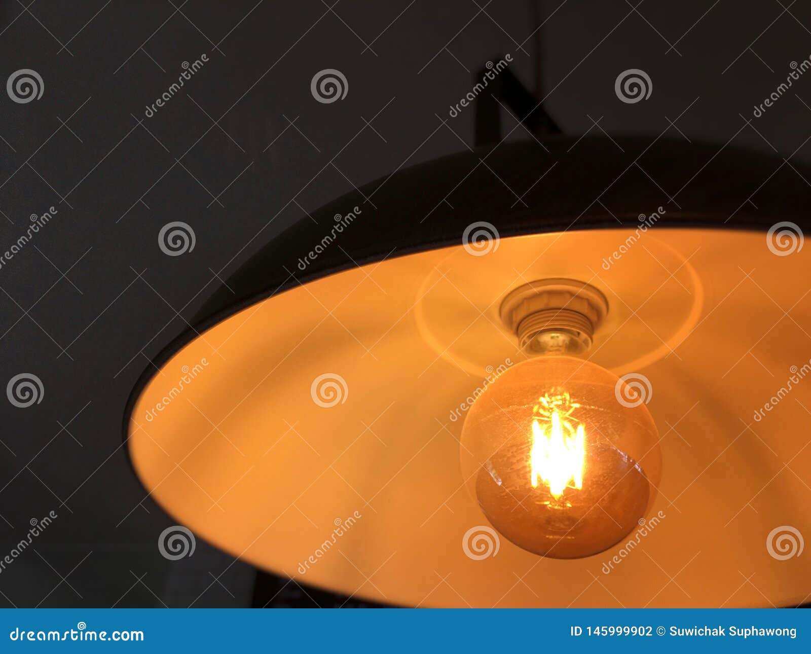 Hanging LED Lamp Orange Color Lights. Stock Photo - Image of hanging ...