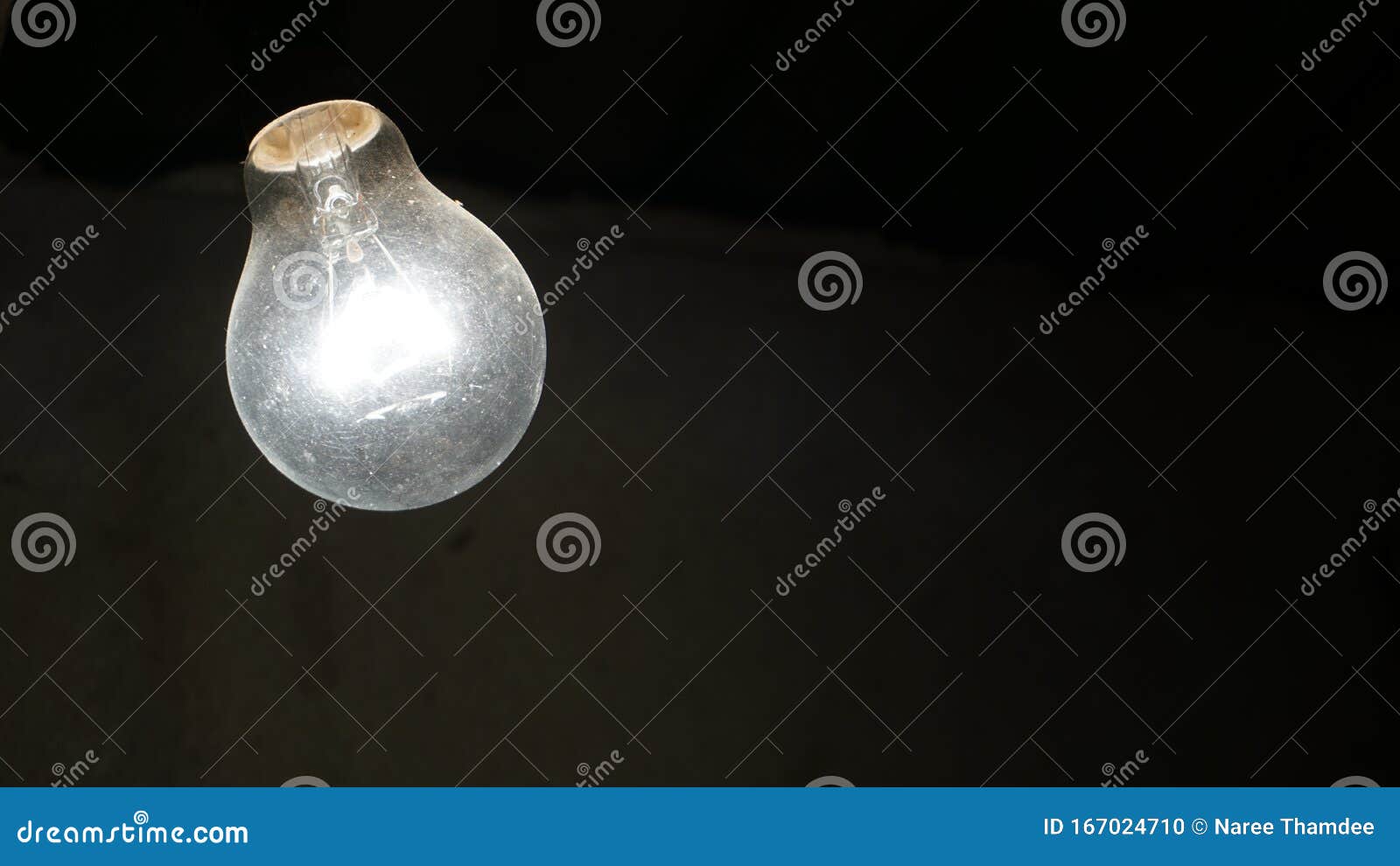 Hanging Light Bulb in the Empty Concrete Room Interior with Place for ...