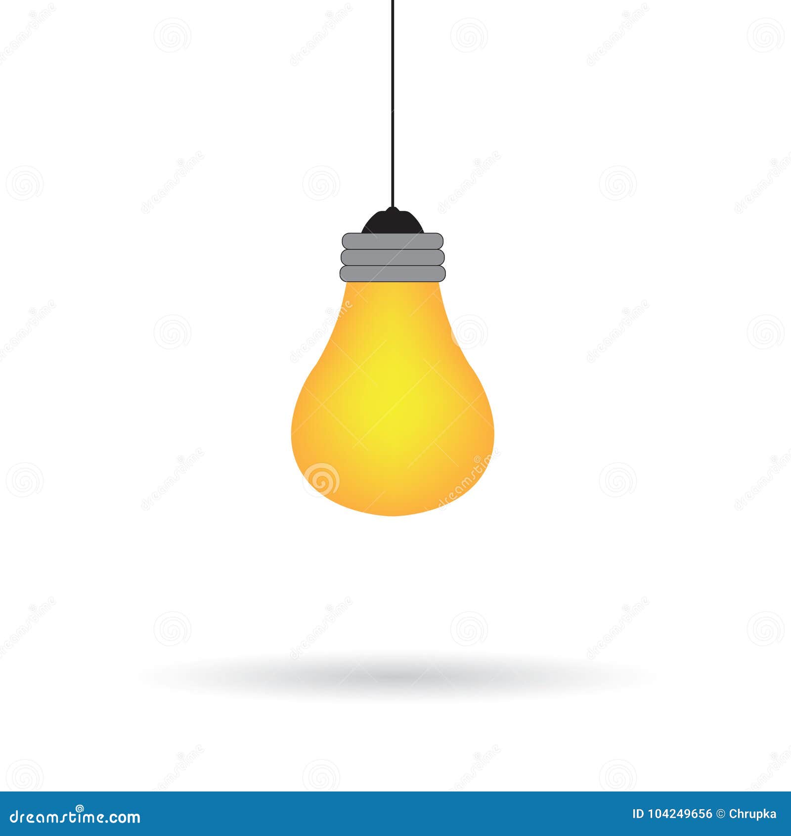 Hanging light bulb icon stock vector. Illustration of silhouette ...