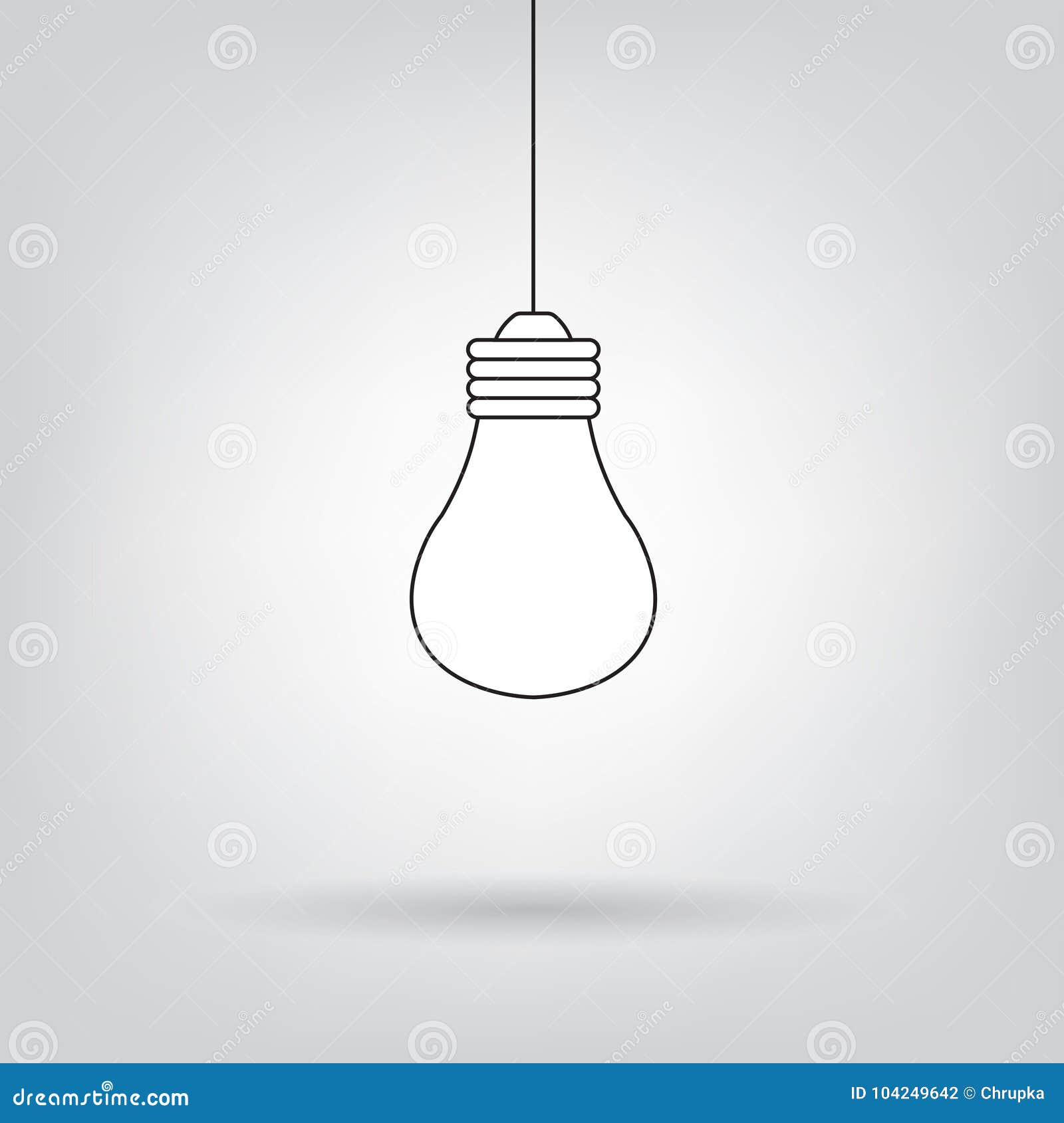 Hanging light bulb icon stock vector. Illustration of idea - 104249642