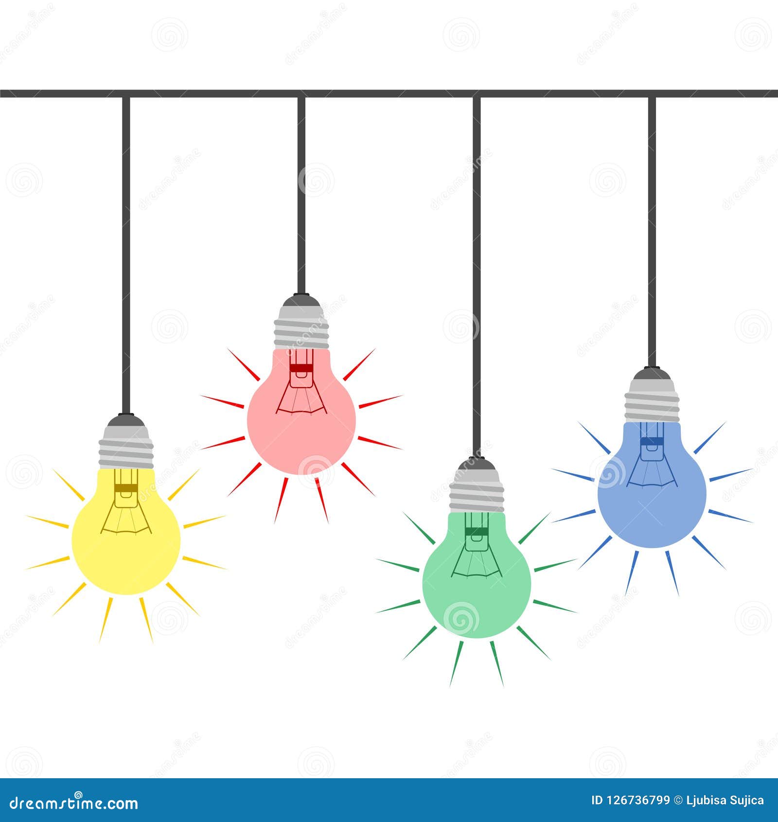 Hanging Light Bulb, Simple Vector Stock Vector - Illustration of idea ...
