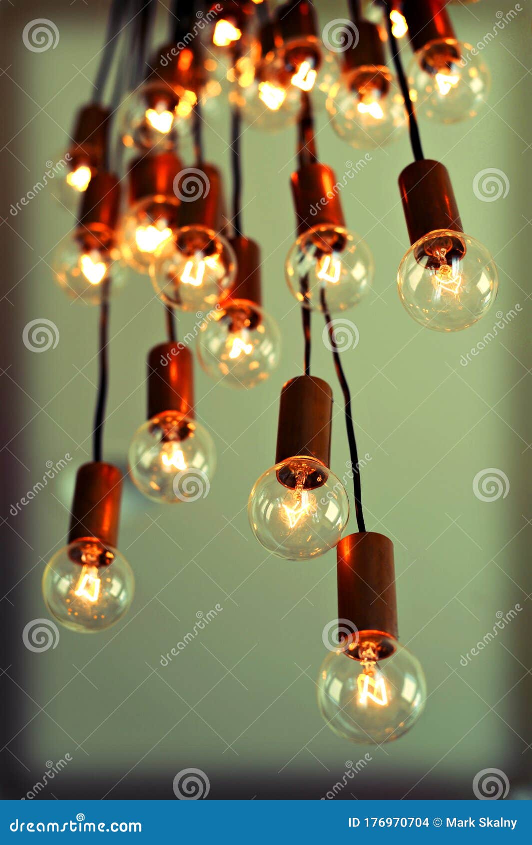 Hanging Light Bulbs stock photo. Image of darkness, energy - 176970704