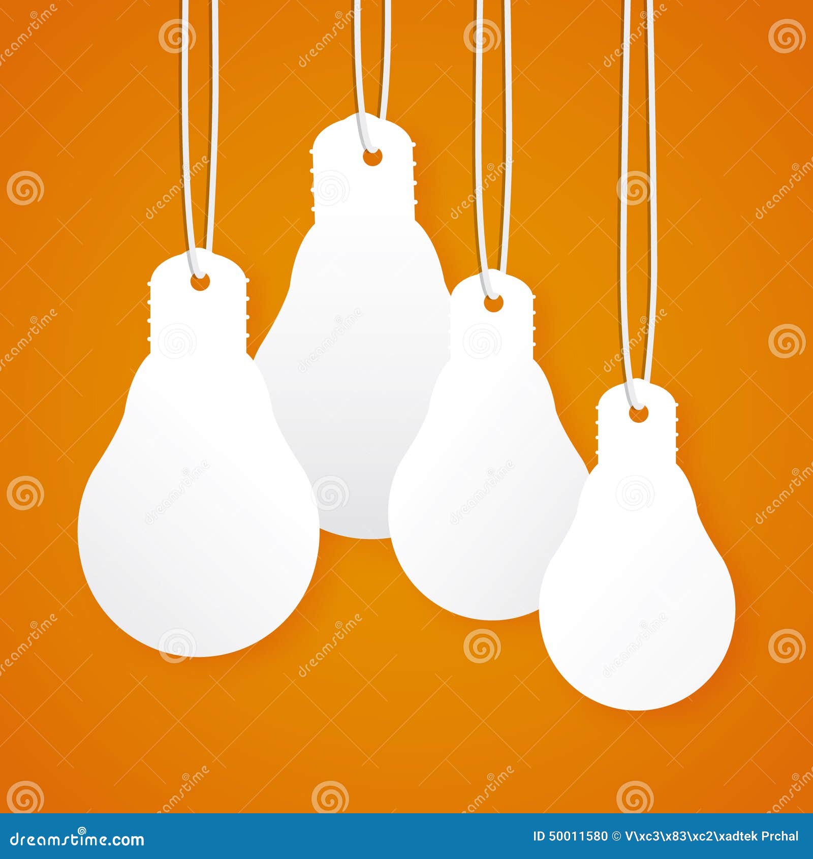 Hanging light bulbs stock vector. Illustration of presentation - 50011580