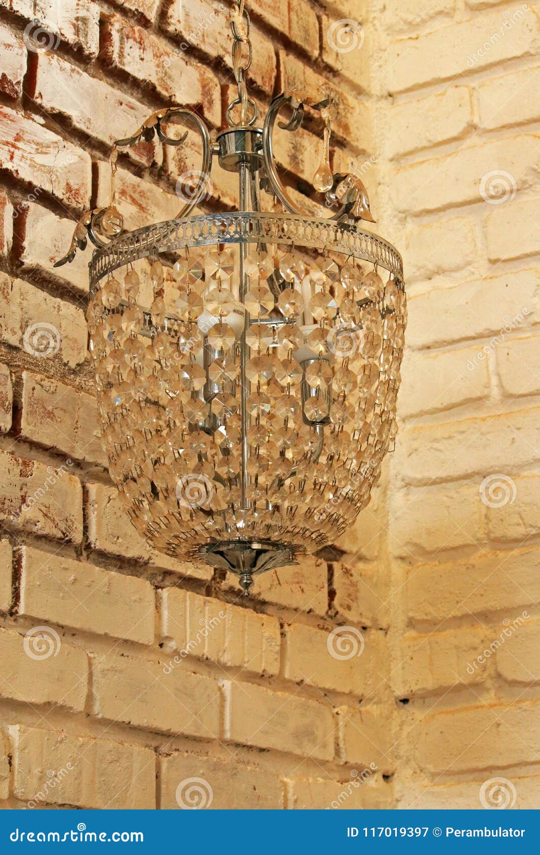 HANGING LIGHT with a GLASS COVER Stock Image - Image of wall, display ...