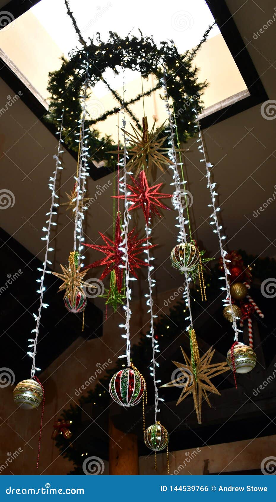 Hanging Lights with Some Ornaments Stock Photo - Image of hanging ...