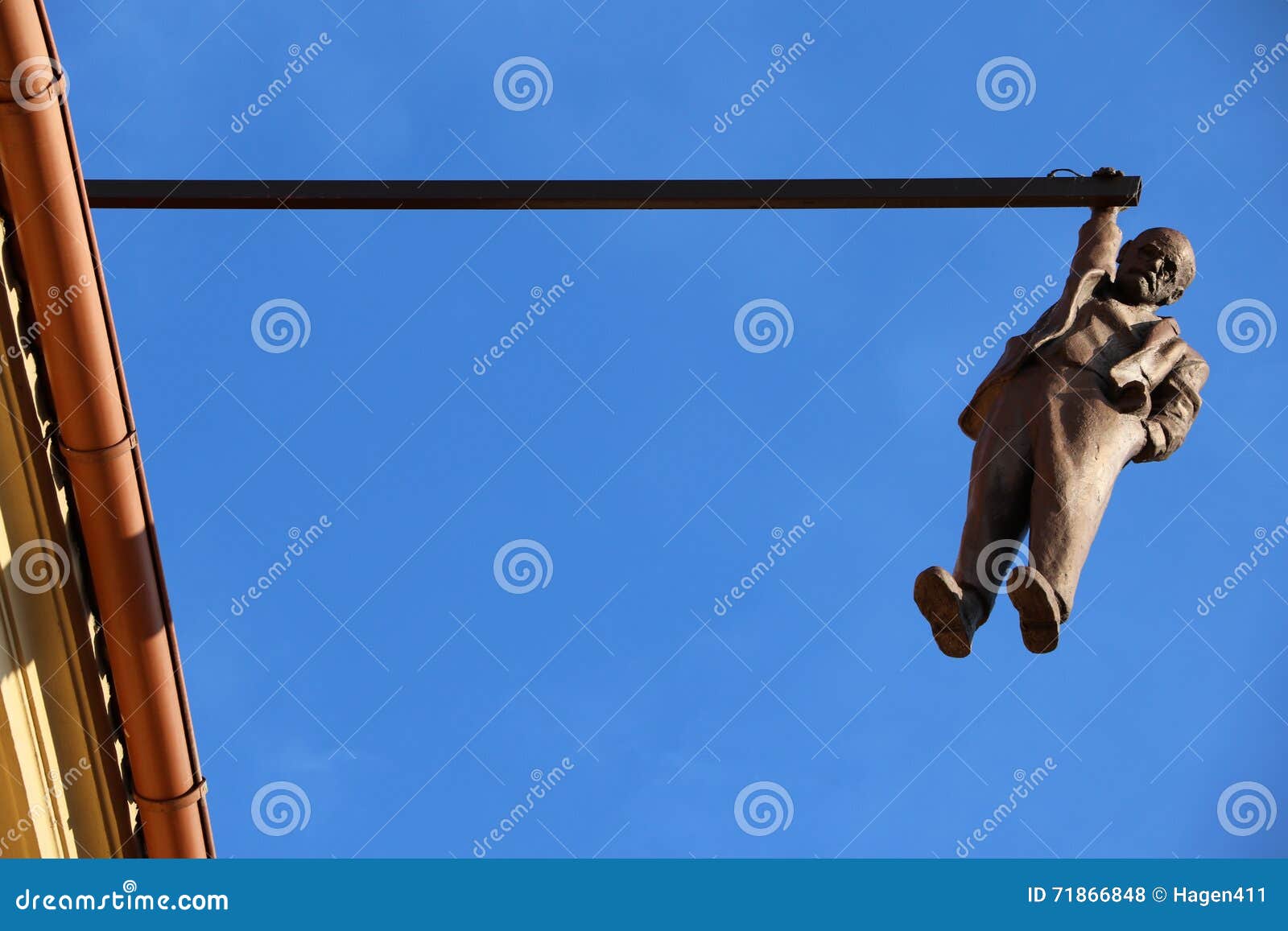 Hanging man stock photo. Image of statue, prague, cerny - 71866848