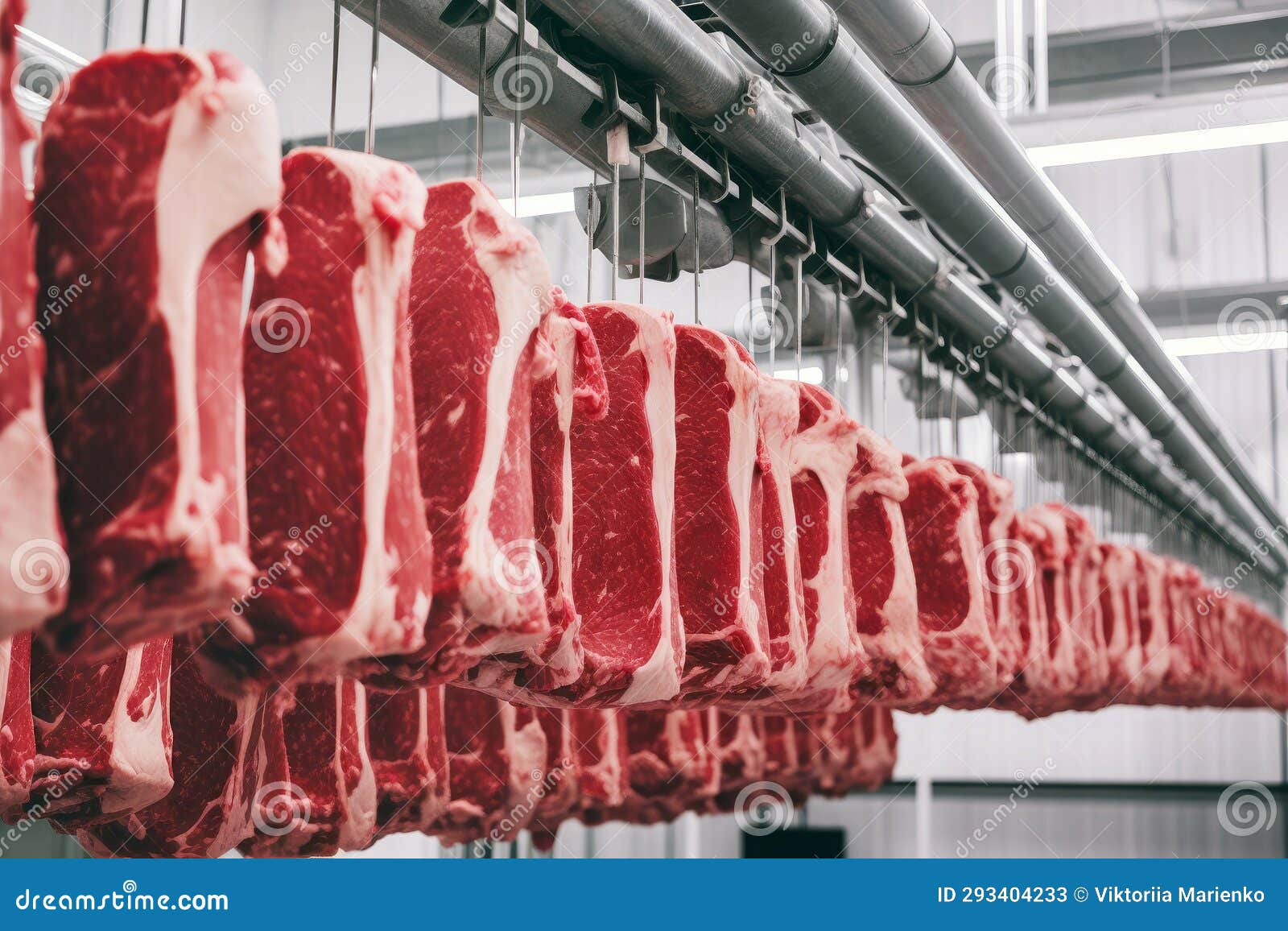 Hanging Meats: the Business of Food Processing Stock Illustration ...