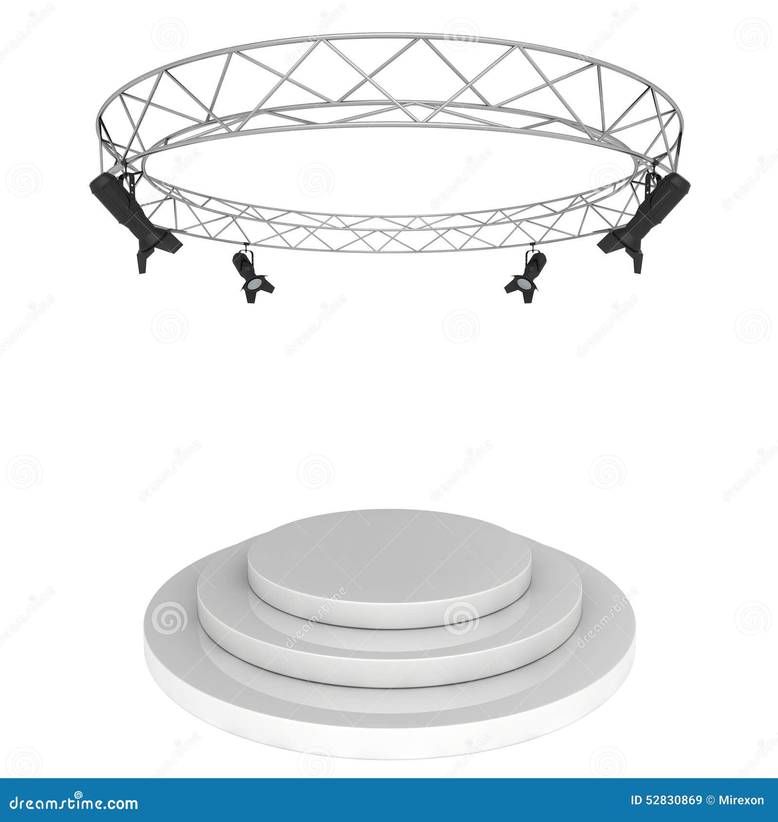 Hanging on a Metal Frame Above the Podium Stock Illustration ...