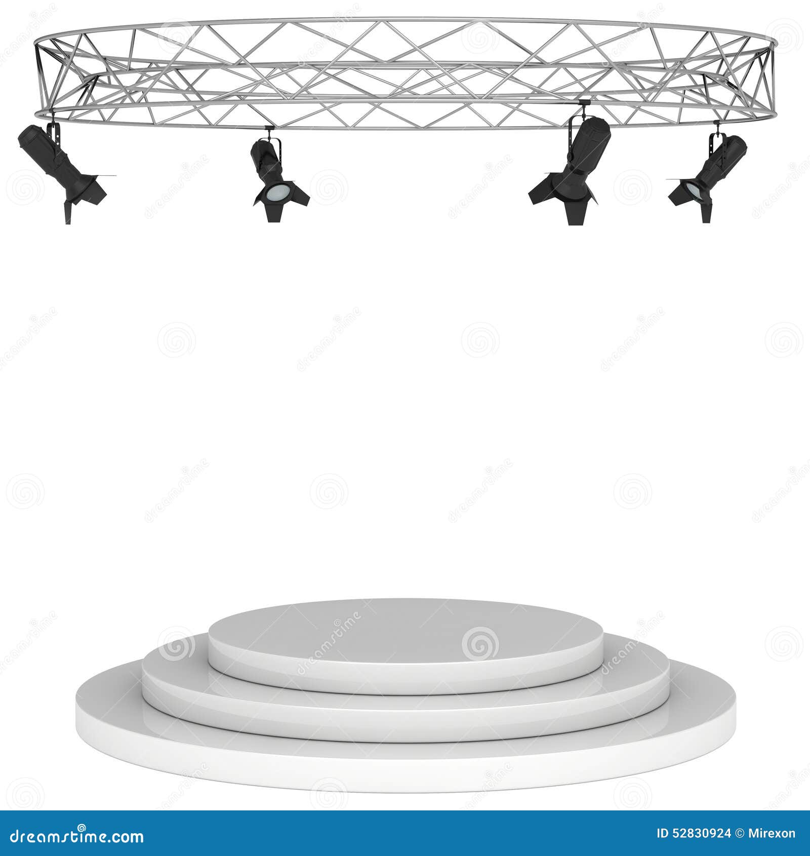 Hanging on a Metal Frame Above the Podium Stock Illustration ...