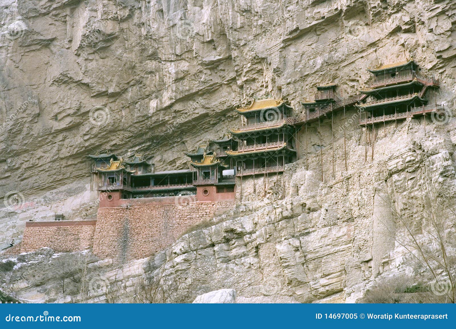Hanging Monastery, China stock image. Image of rock, mountain - 14697005