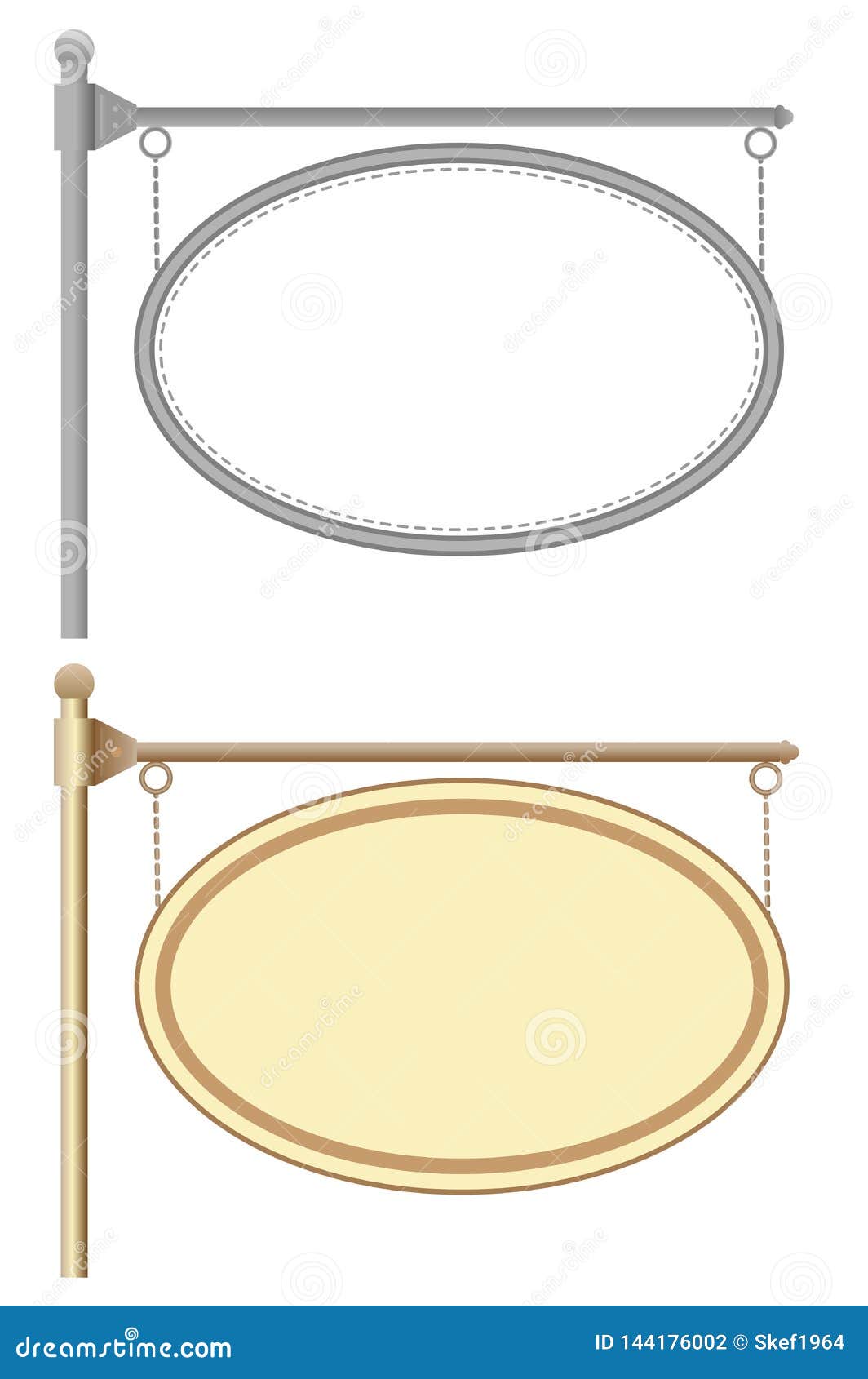 Hanging Corner Oval Nameplates Shields. Stock Vector - Illustration of ...